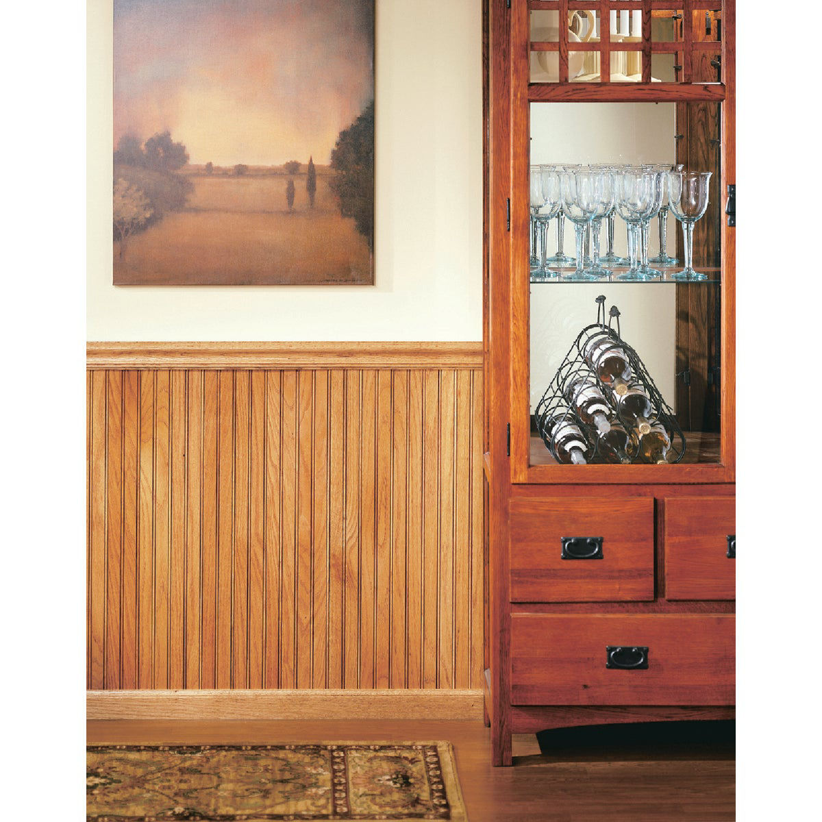 House of Fara 3 In. W. x 3/4 In. H. x 8 Ft. L. Solid Red Oak Wainscot ...