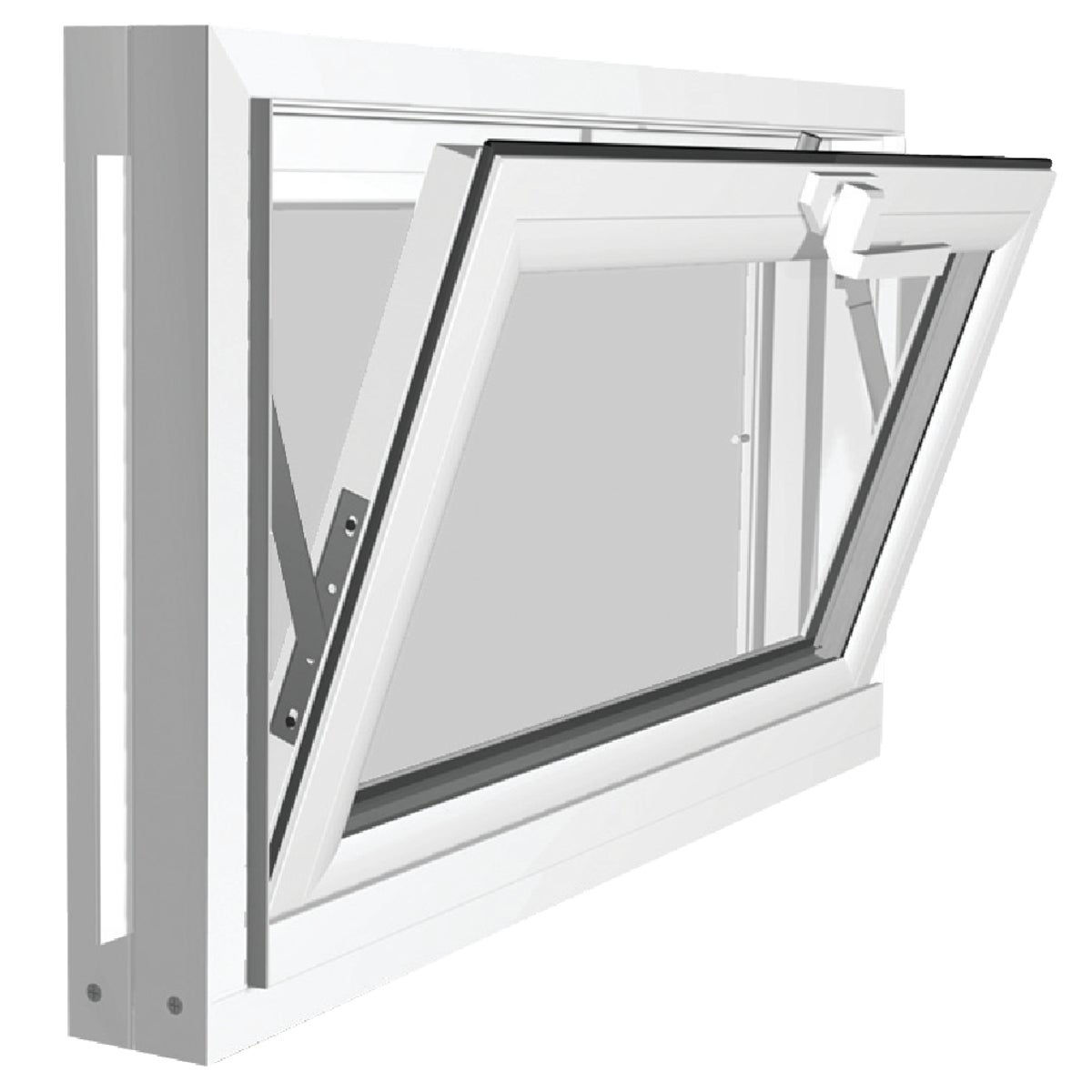 Northview Hemlock Hopper 32 In. W x 19-1/4 In. H White PVC Basement ...
