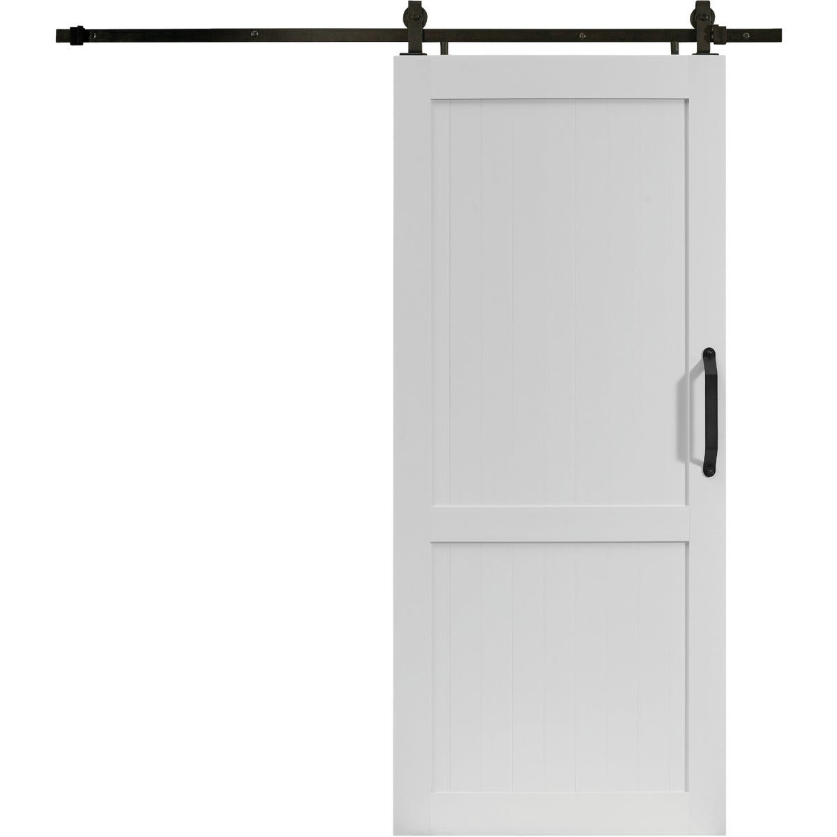 Millbrooke 36 In. x 84 In. x 1.3 In. H-Style White PVC Barn Door Kit ...