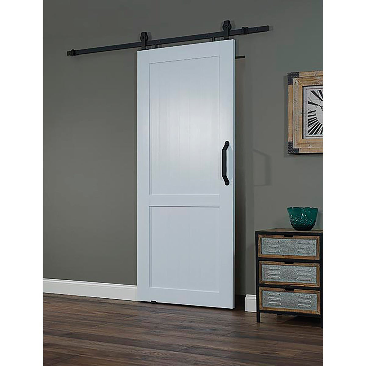 Millbrooke 36 In. x 84 In. x 1.3 In. H-Style White PVC Barn Door Kit ...