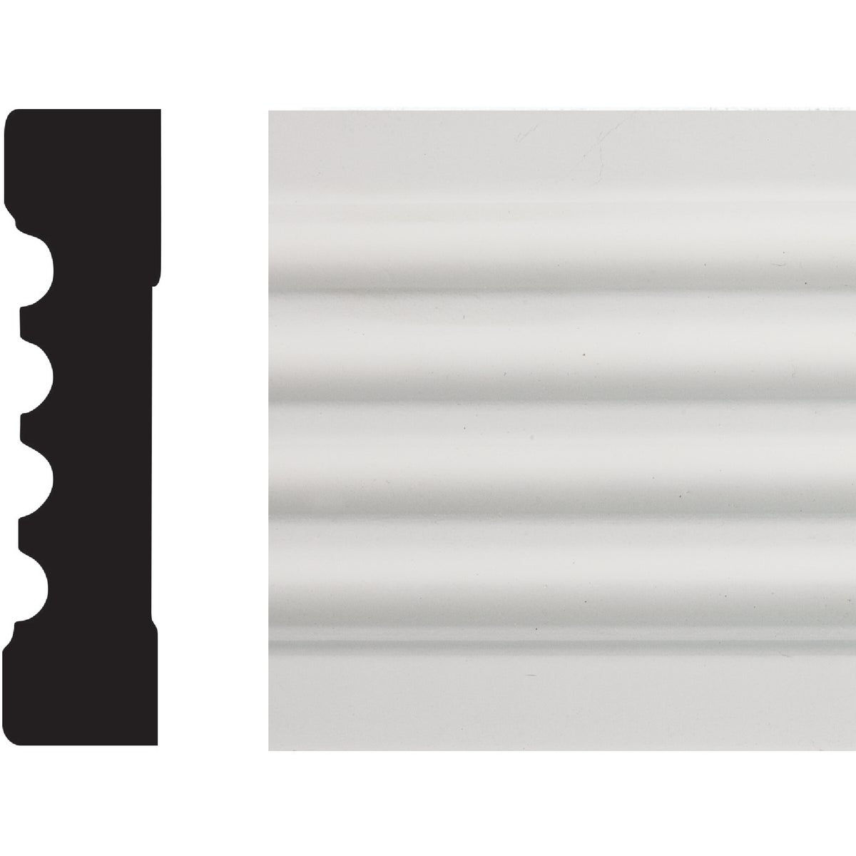 House of Fara 3/4 In. W. x 3 In. H. x 8 Ft. L. White MDF Fluted Casing ...