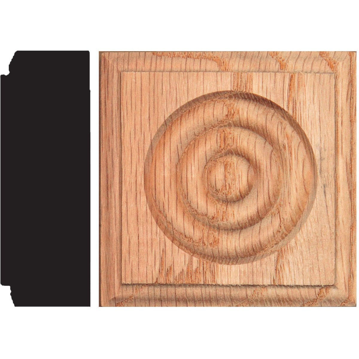 House of Fara 7/8 In. x 2-1/2 In. Unfinished Oak Rosette Block | Do it Best