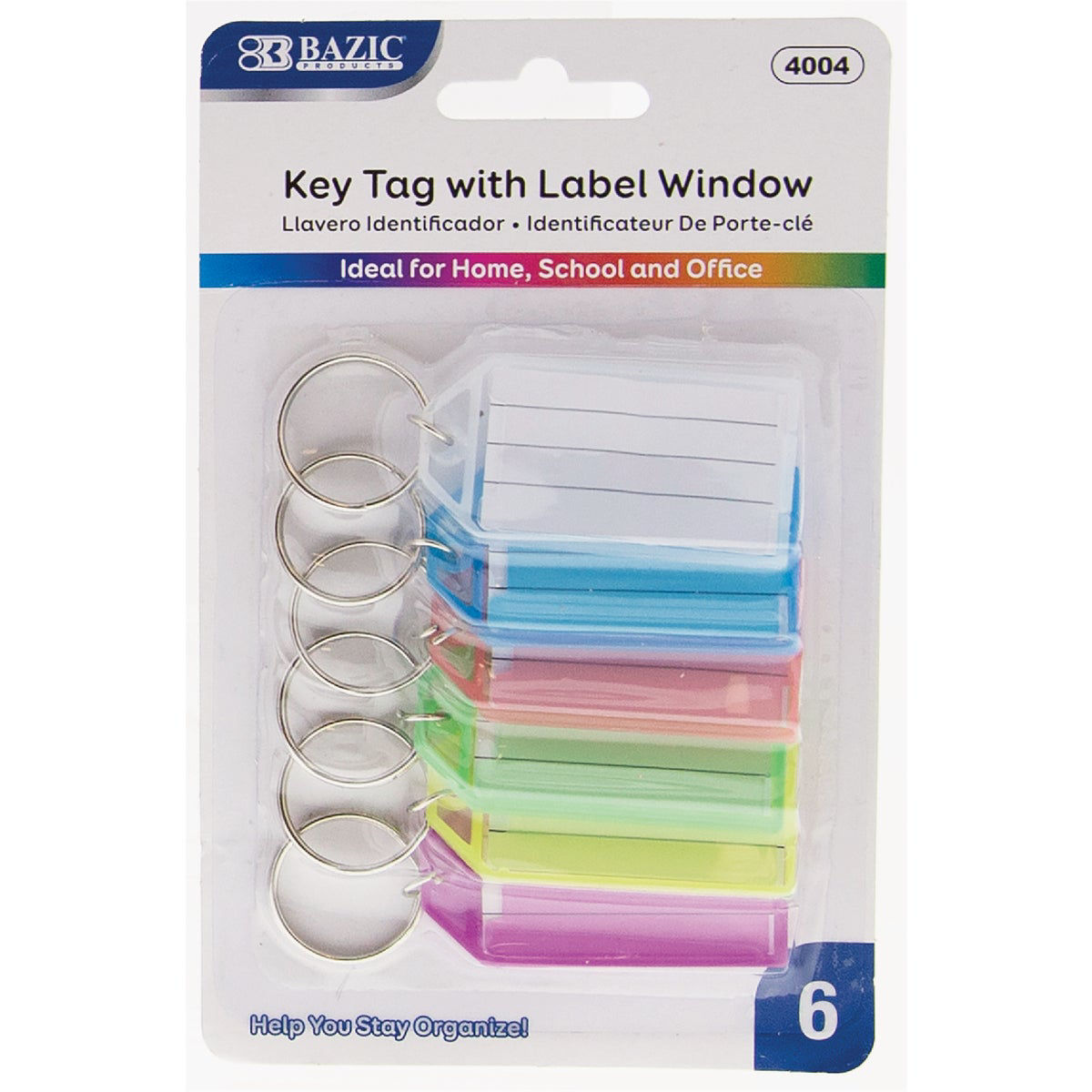 Bazic Products Key Tag with Label (6-Pack) | Do it Best