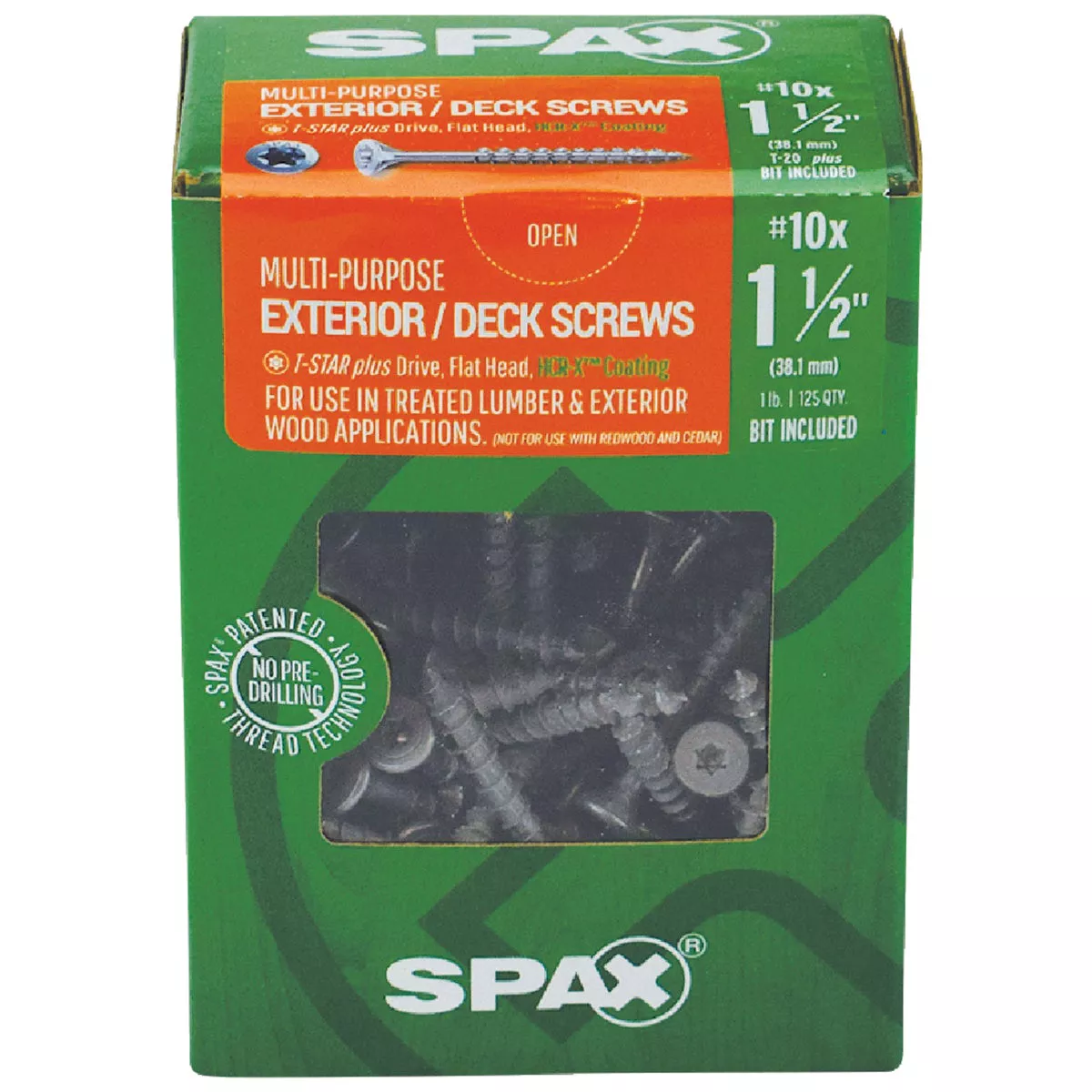 SPAX #10 x 1-1/2 In. T20 Plus Flat Head HCR-X (Exterior Rated) Deck ...