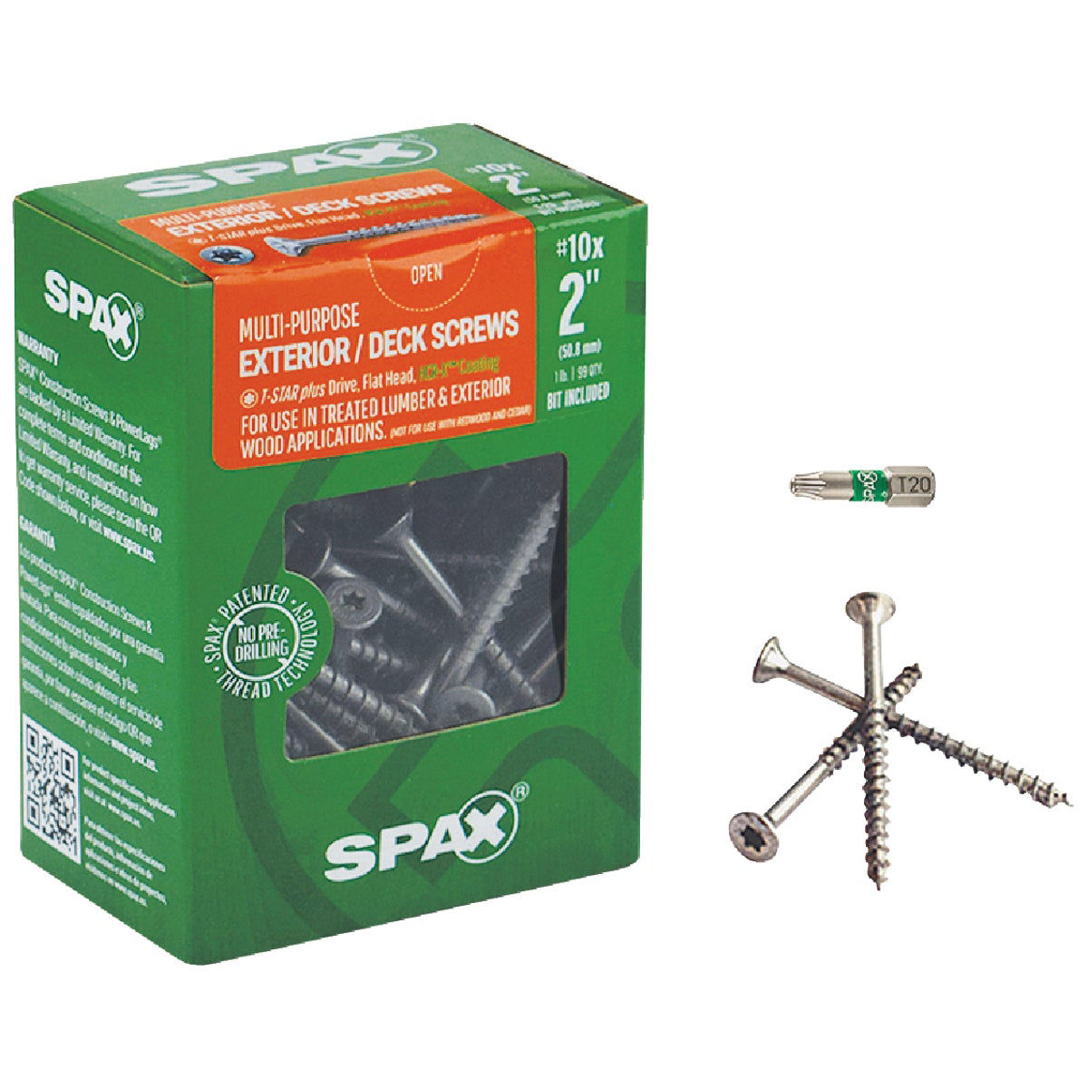 Spax #10 x 2 In. Flat Head Exterior Multi-Material Construction Screw ...