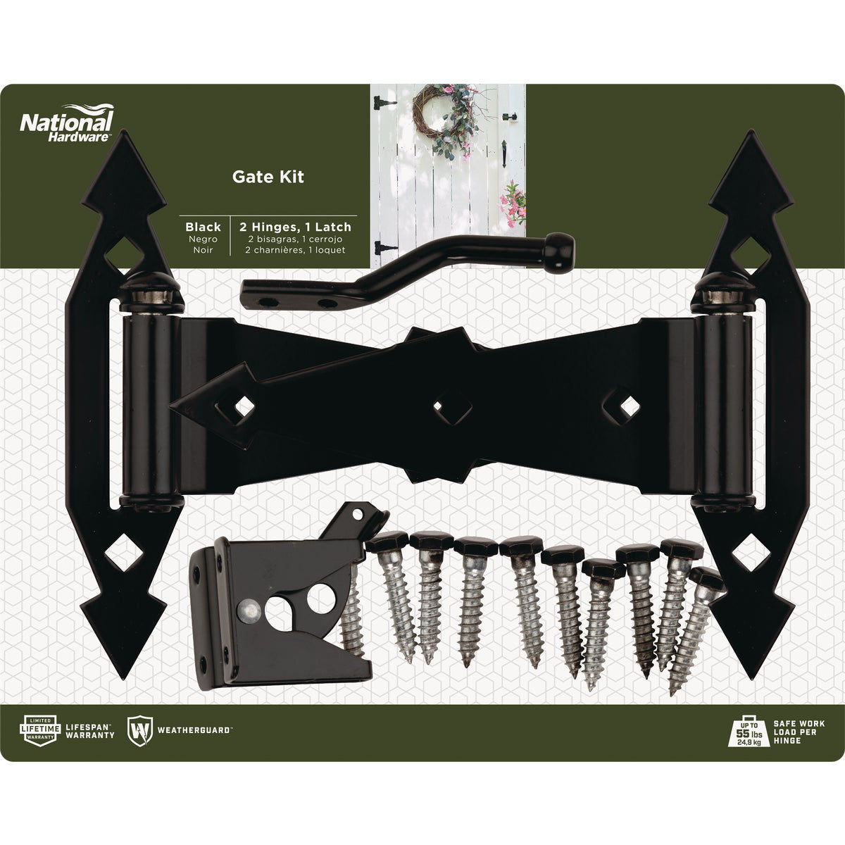 National Gate Hinge and Latch Hardware Kit, Black | Do it Best