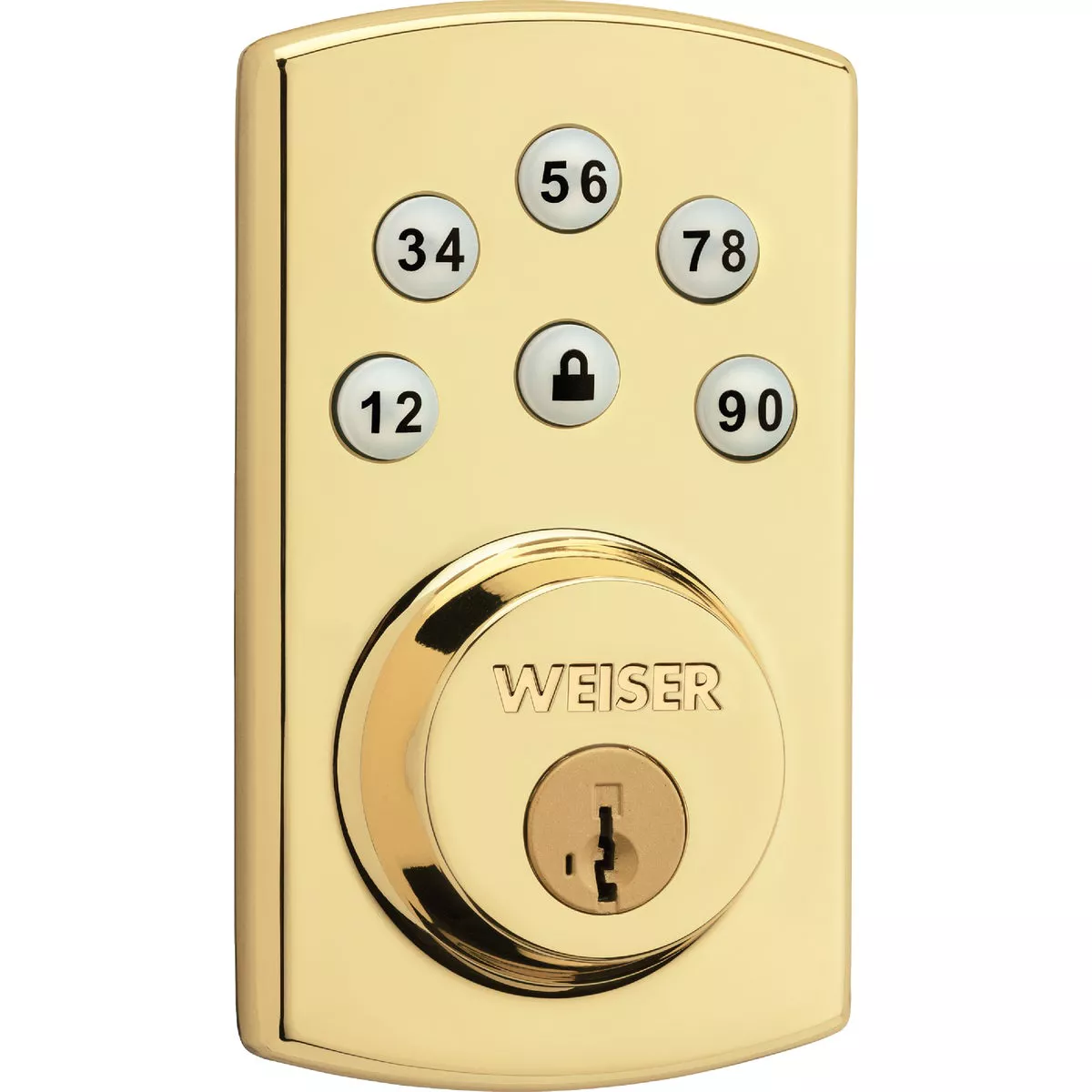 Weiser Powerbolt 2 Polished Brass Electronic Deadbolt | True Value Hardware