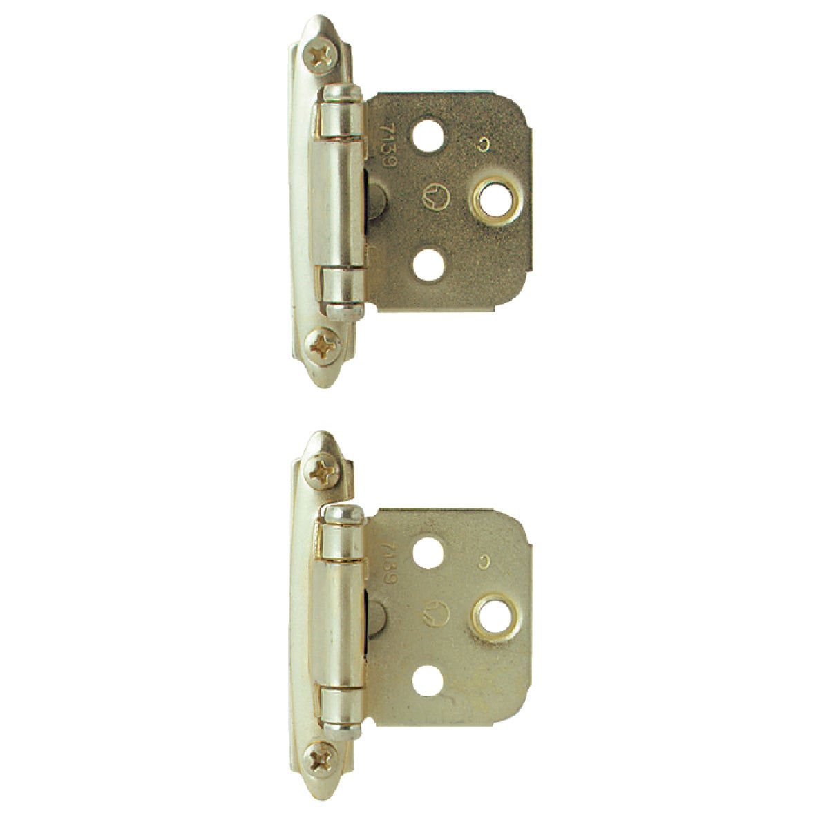 Amerock Polished Brass Self-Closing Face Mount Overlay Hinge (2-Pack ...