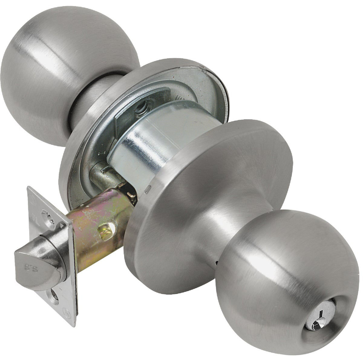 Tell Satin Stainless Steel Storeroom Door Knob Lockset | Do it Best