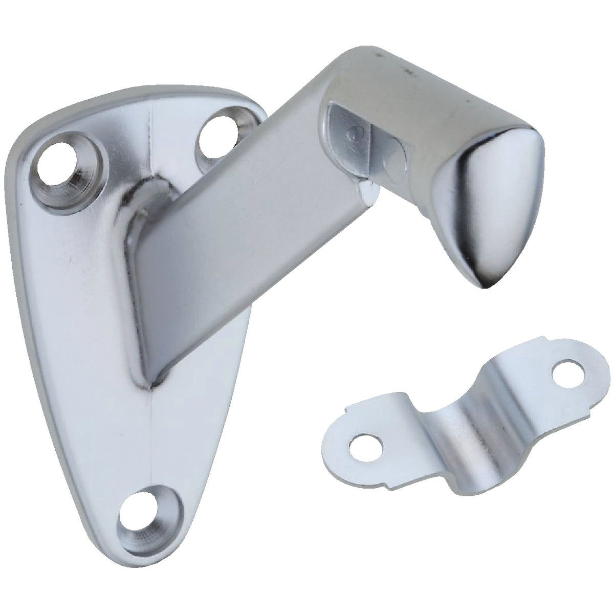 National Satin Chrome Zinc Die-Cast With Steel Strap Handrail Bracket ...