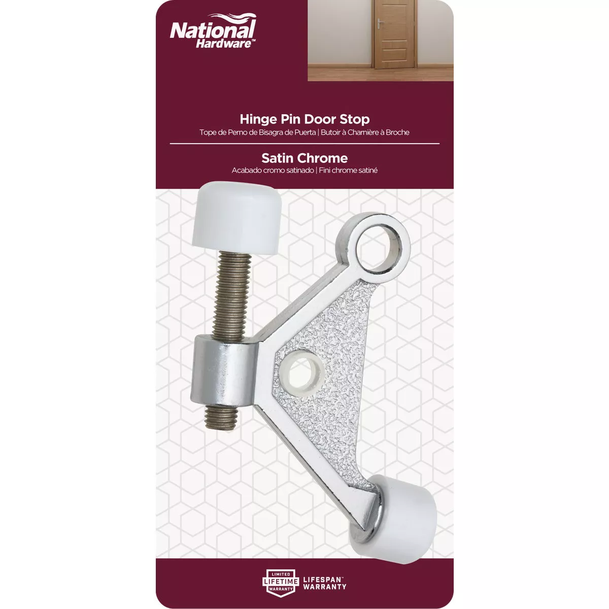 National Hardware Satin Chrome Zinc Hinge Pin Door Stop | Do it Best