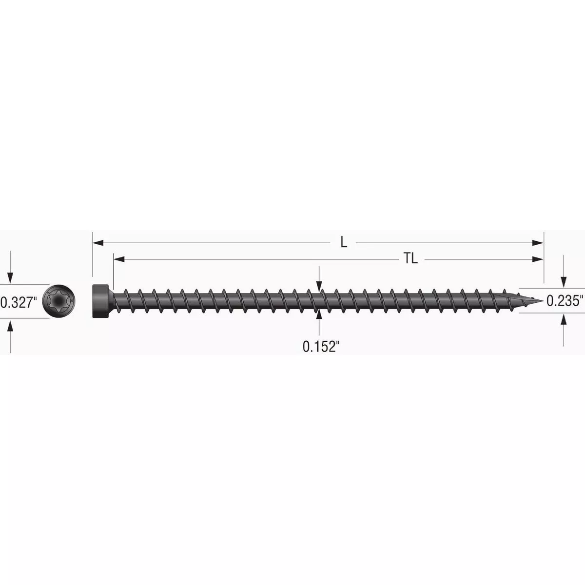 Simpson Strong Tie Strong Drive Sdwc 0155 In X 4 12 In T30 Structural Screw Black 500 Ct