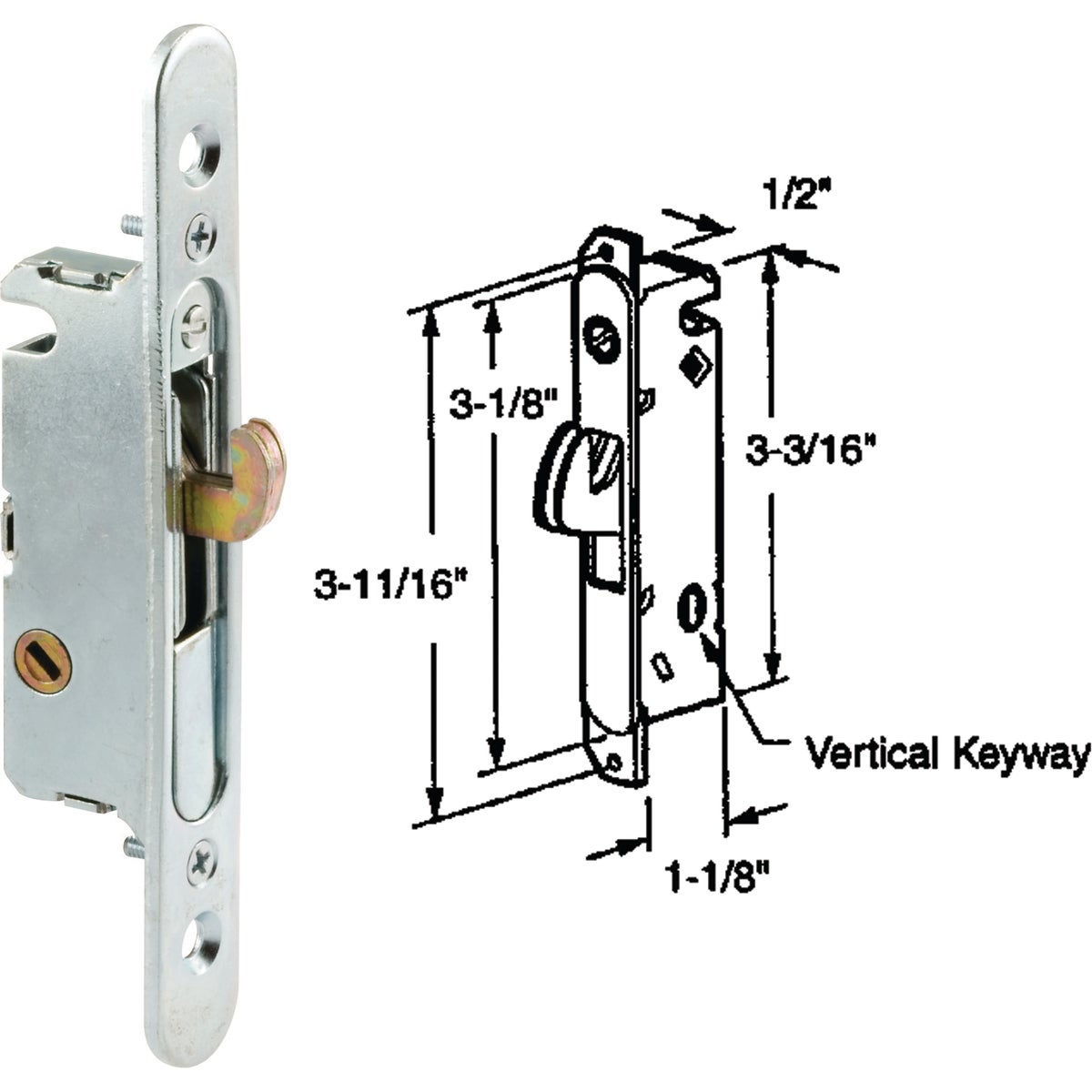 Prime-Line Steel Mortise Patio Door Lock with Mounting Bracket | Do it Best