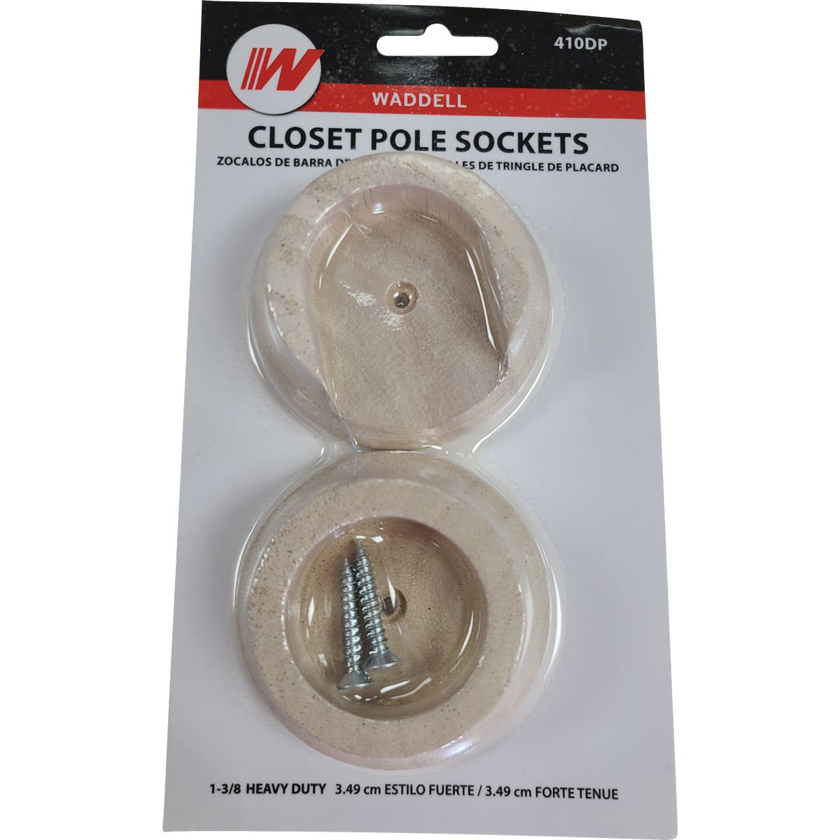 Waddell 1-3/8 In. Wood Closet Rod Socket, Natural (2-Pack) | Do it Best