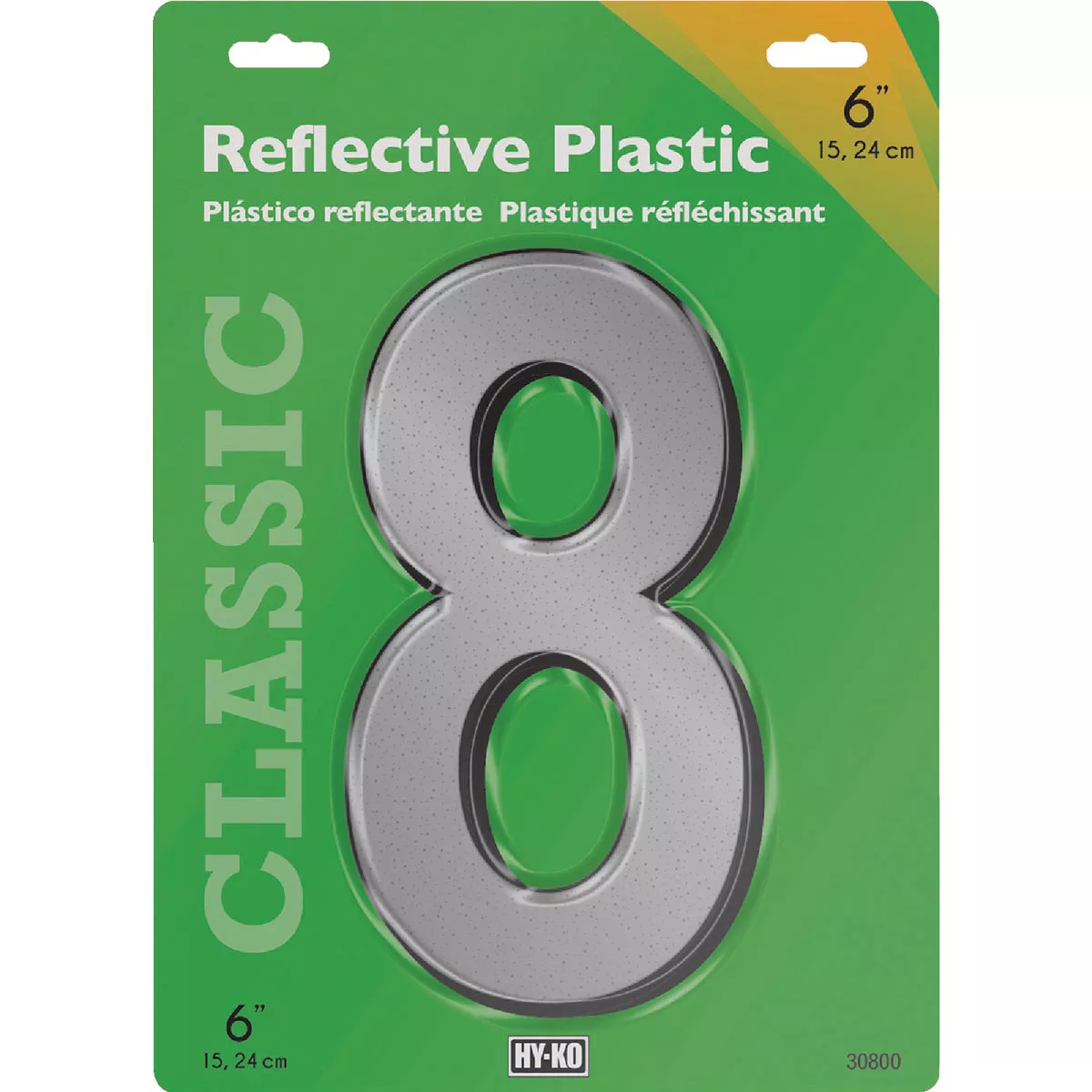 Hy-Ko 6 In. Reflective Plastic Number 8 | Do it Best