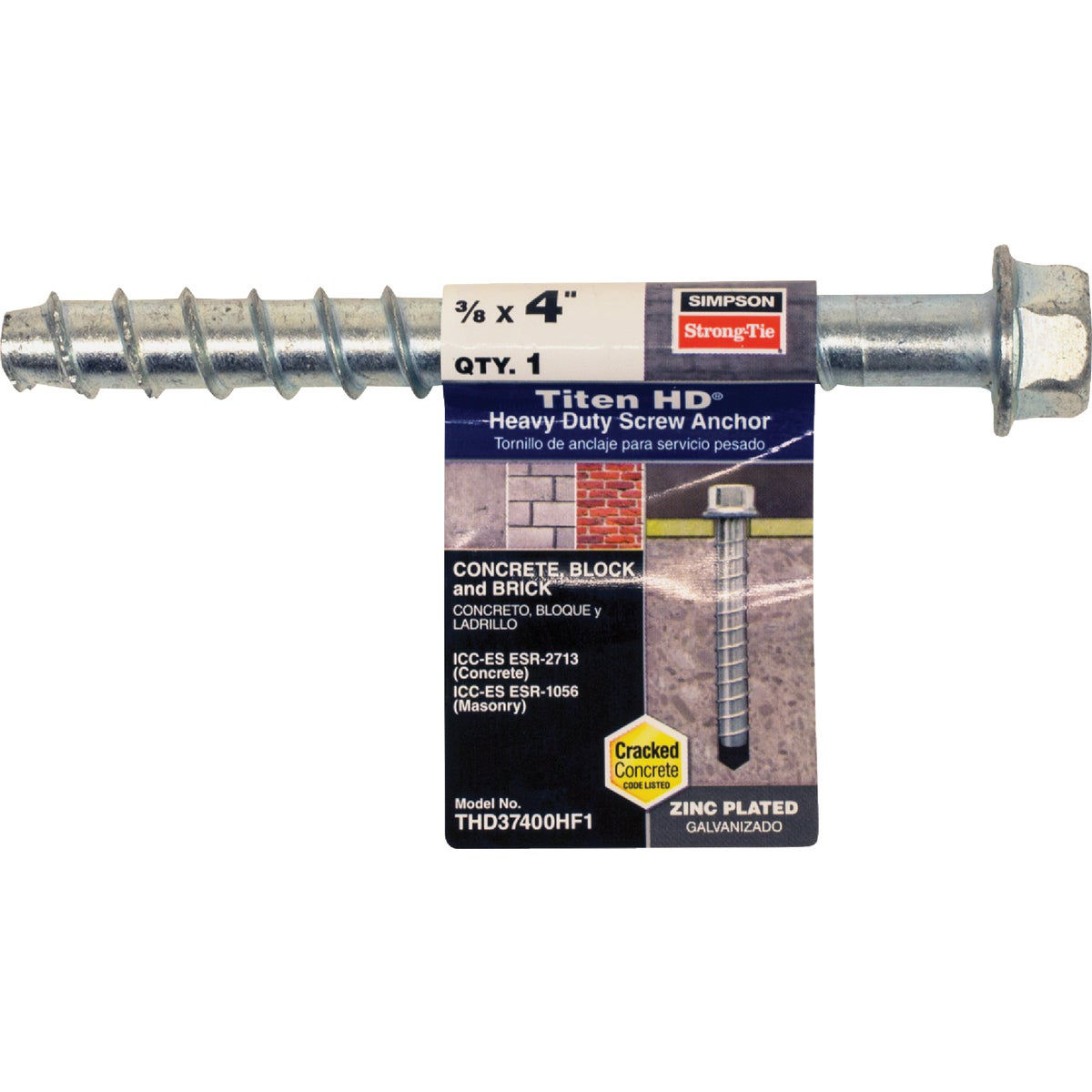 Simpson Strong-Tie Titen HD 3/8 in. x 4 in. Heavy-Duty Screw Anchor ...