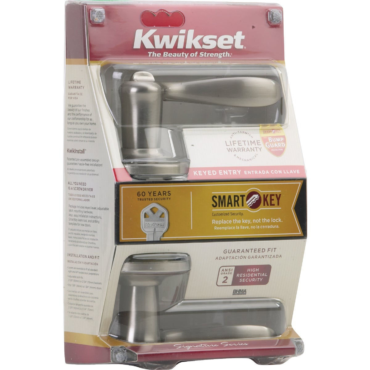 Kwikset Signature Series Satin Nickel Tustin Entry Door Lever with ...