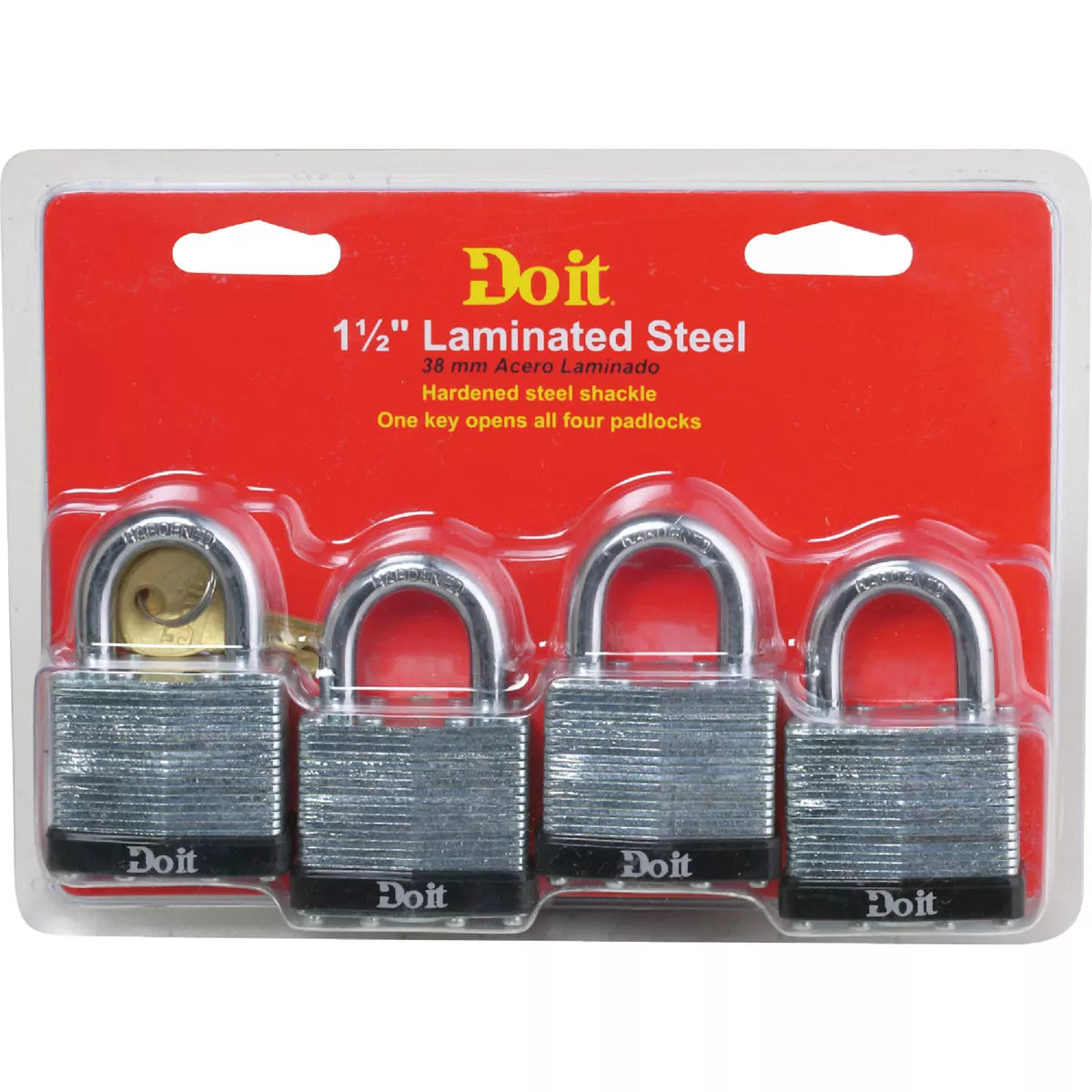 Do it 1-1/2 In. W. Laminated Steel Padlock (4-Pack) | Do it Best