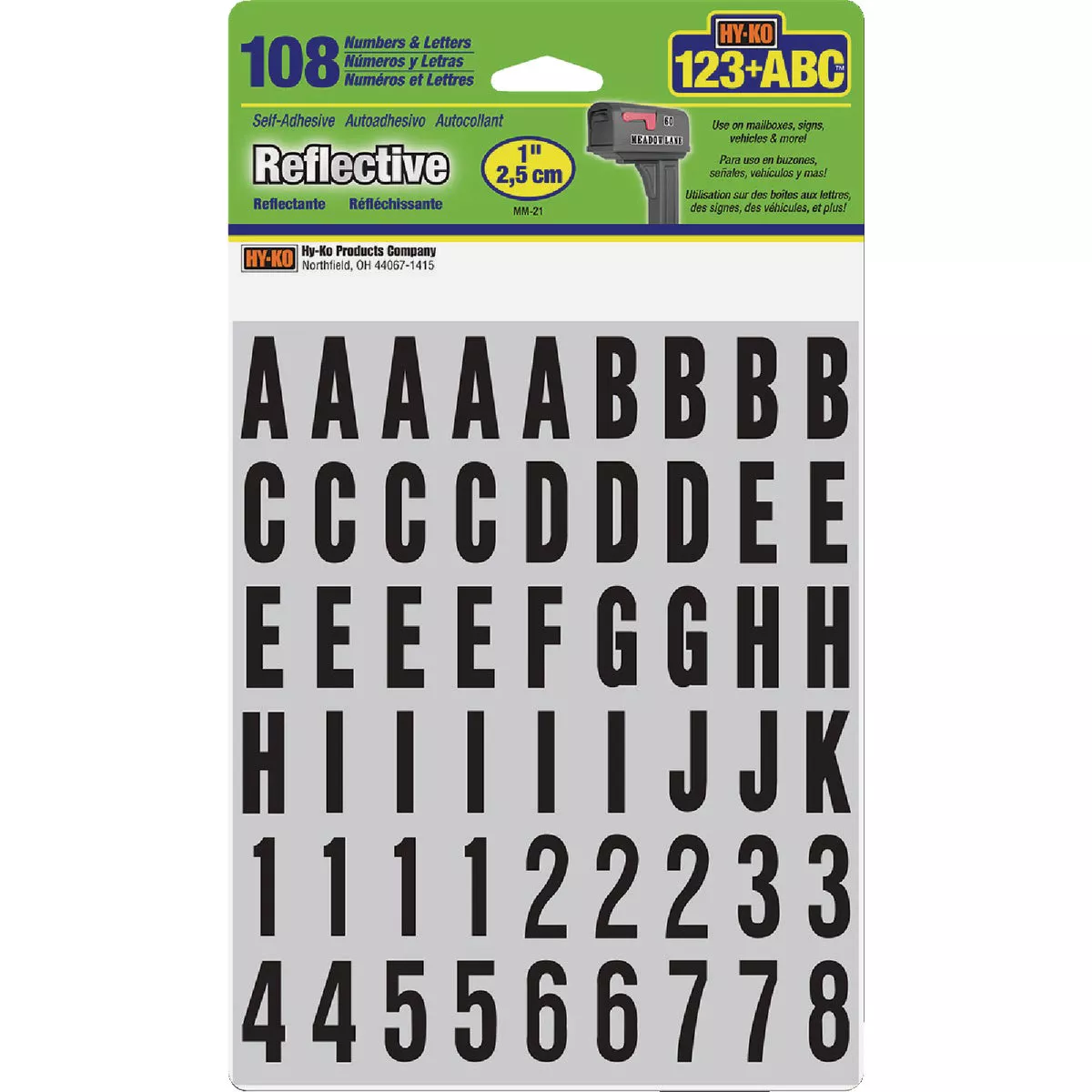 Hy-Ko 1 In. Reflective Numbers & Letter | Do it Best