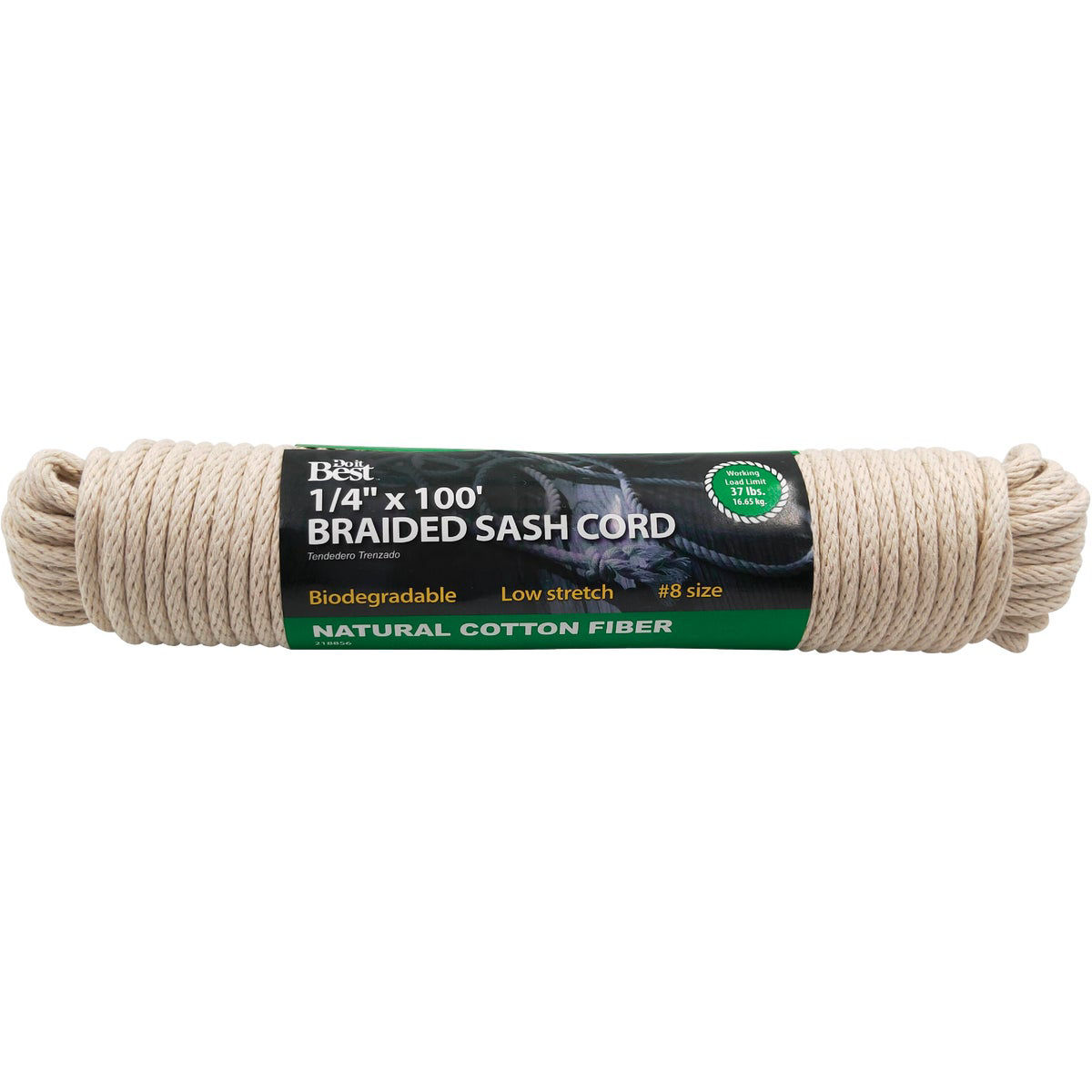 Do it Best 1/4 In. x 100 Ft. White Solid Braided Cotton Sash Cord | Do ...