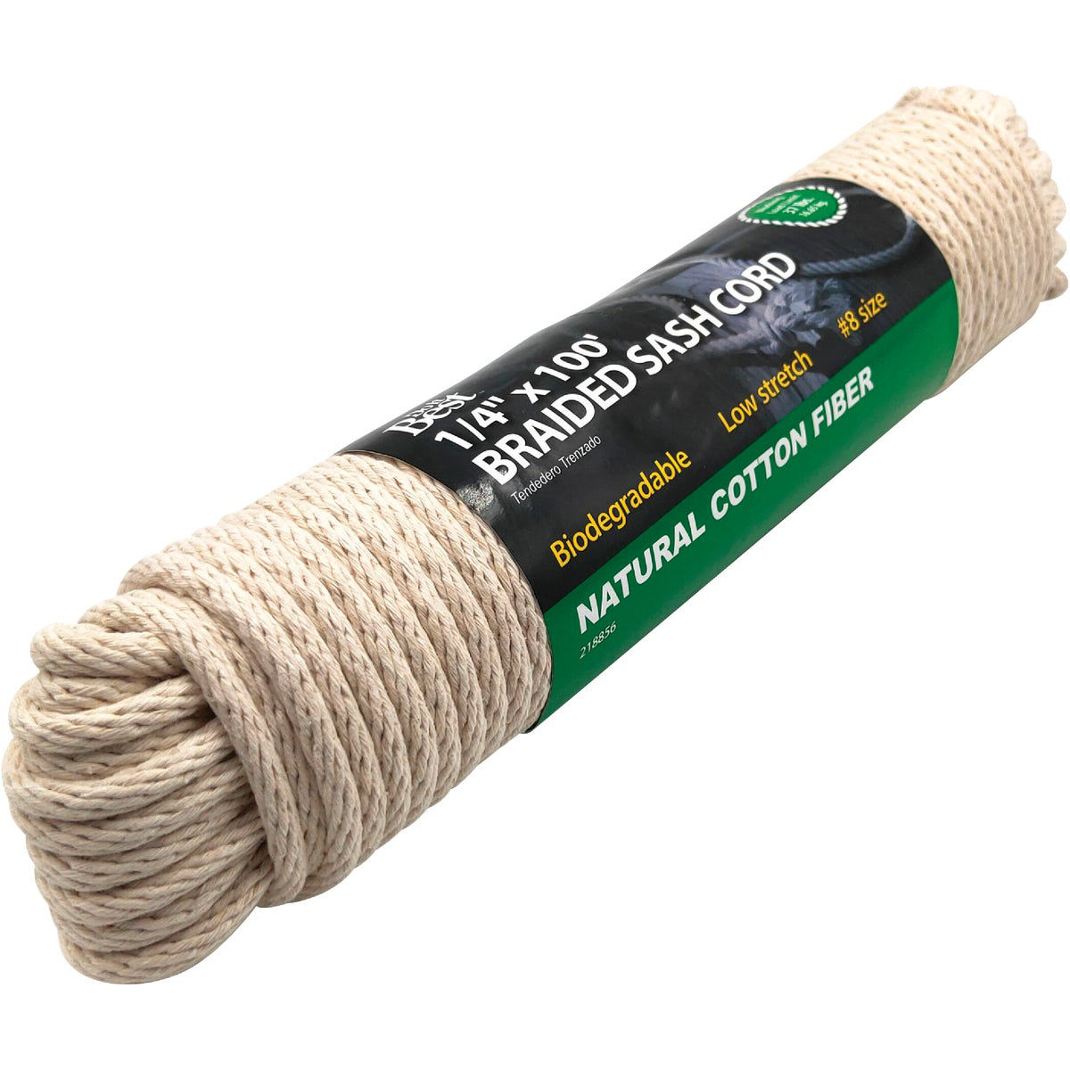 Do it Best 1/4 In. x 100 Ft. White Solid Braided Cotton Sash Cord | Do ...