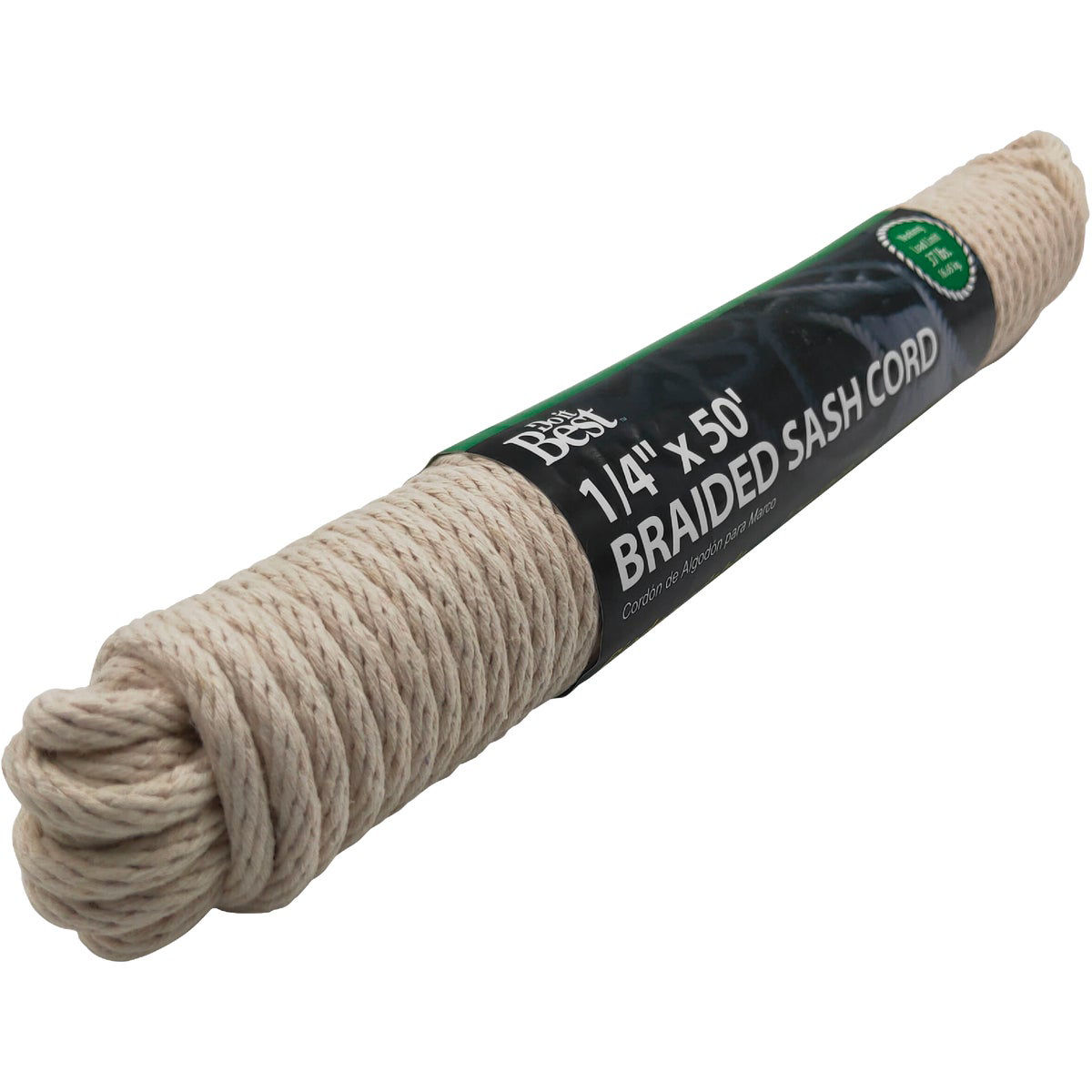 Do it Best 1/4 In. x 50 Ft. White Solid Braided Cotton Sash Cord | Do ...