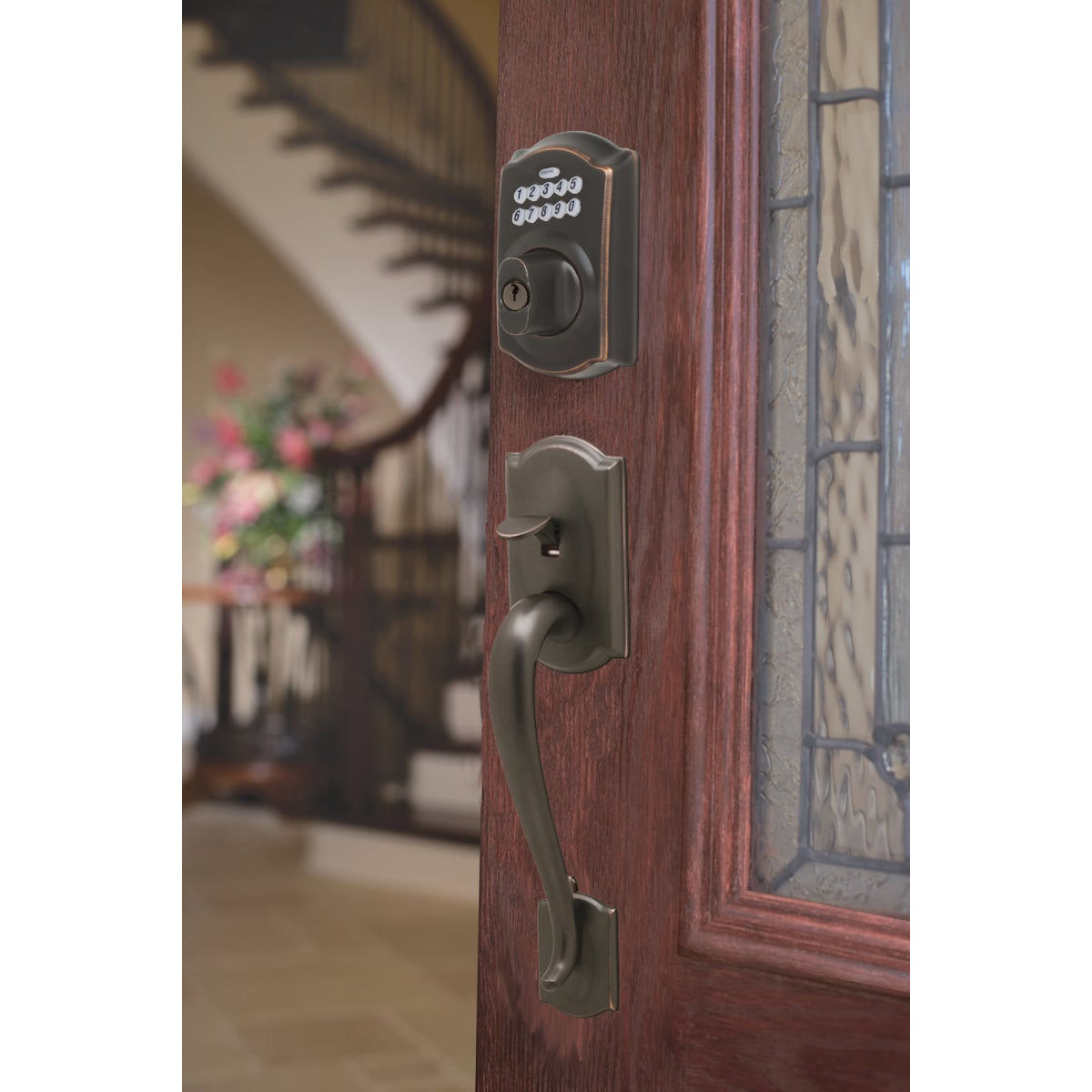 Schlage Aged Bronze Entry Door Handleset with Accent Lever | Do it Best