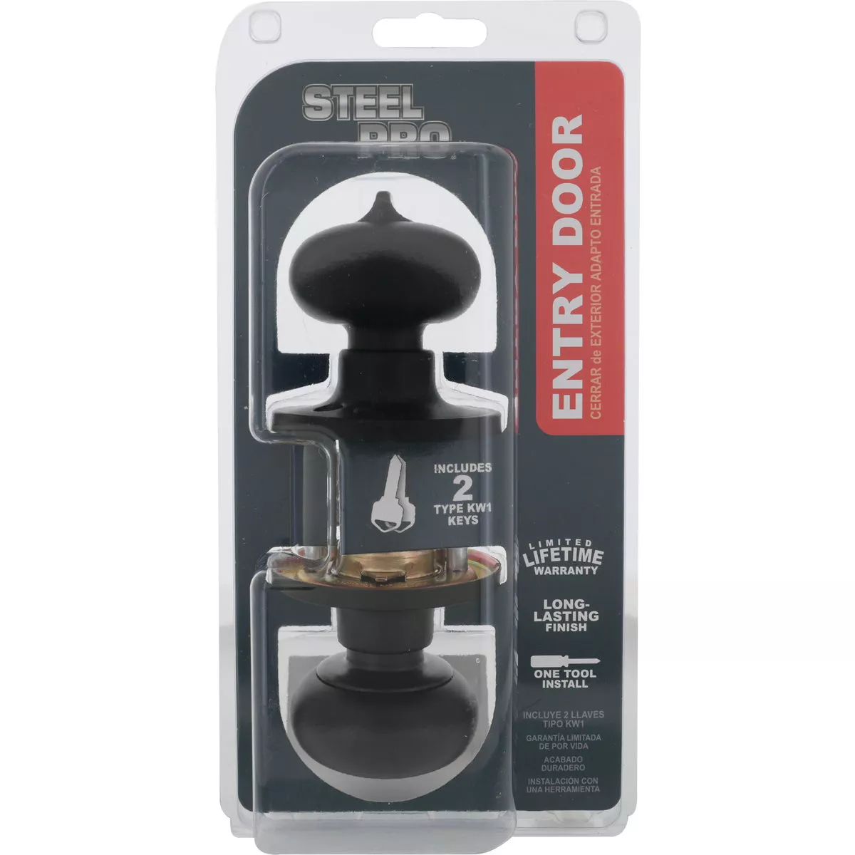 Steel Pro Matte Black Half Round Entry Knob | Do it Best