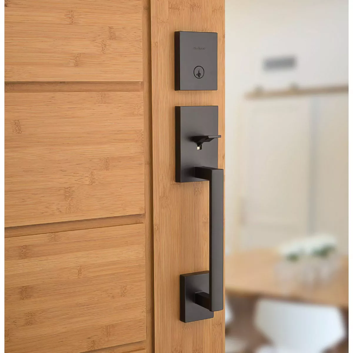 Kwikset Signature Series San Clemente Matte Black Entry Door Handleset ...