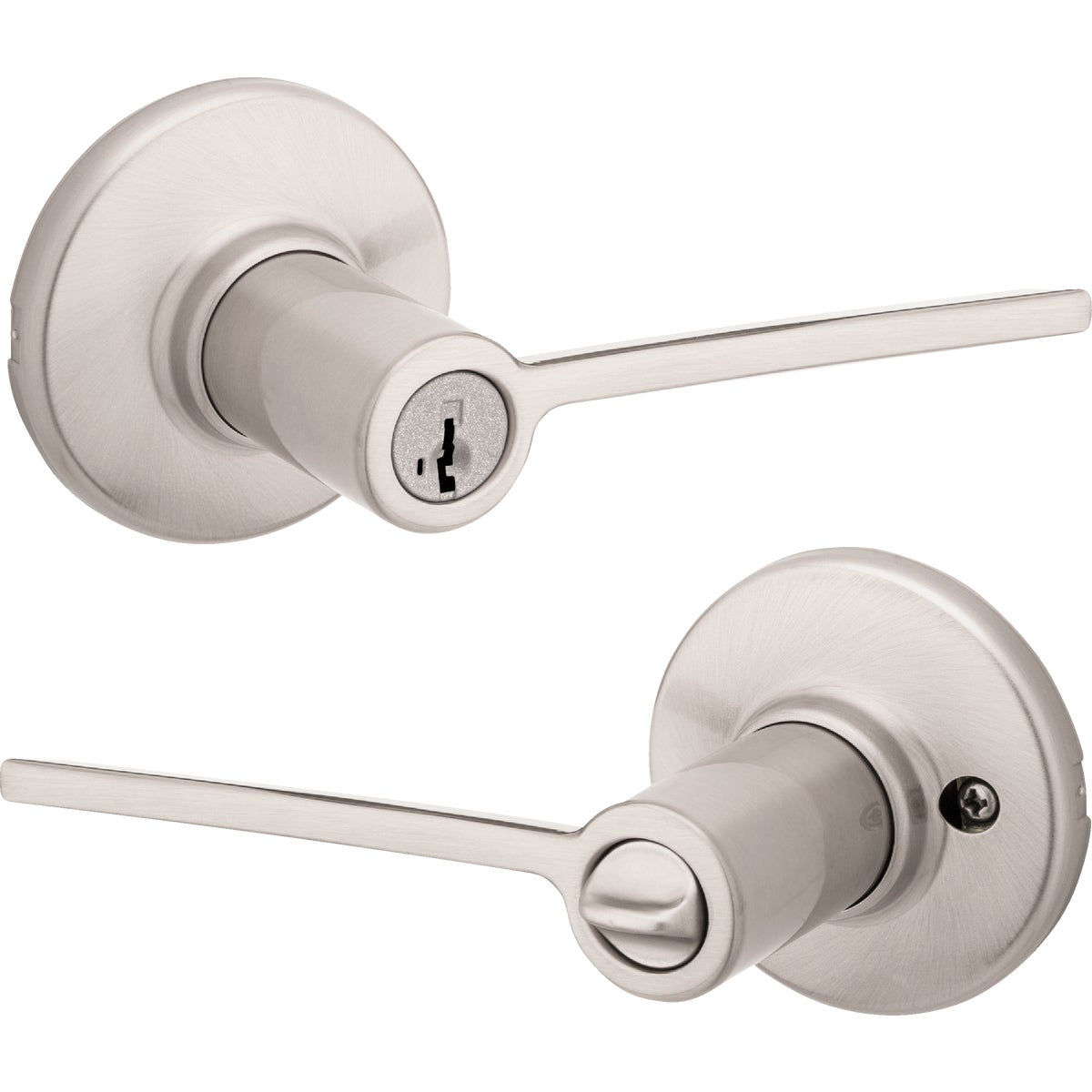 Kwikset Ladera Keyed Entry Lever SmartKey, Satin Nickel | Do it Best