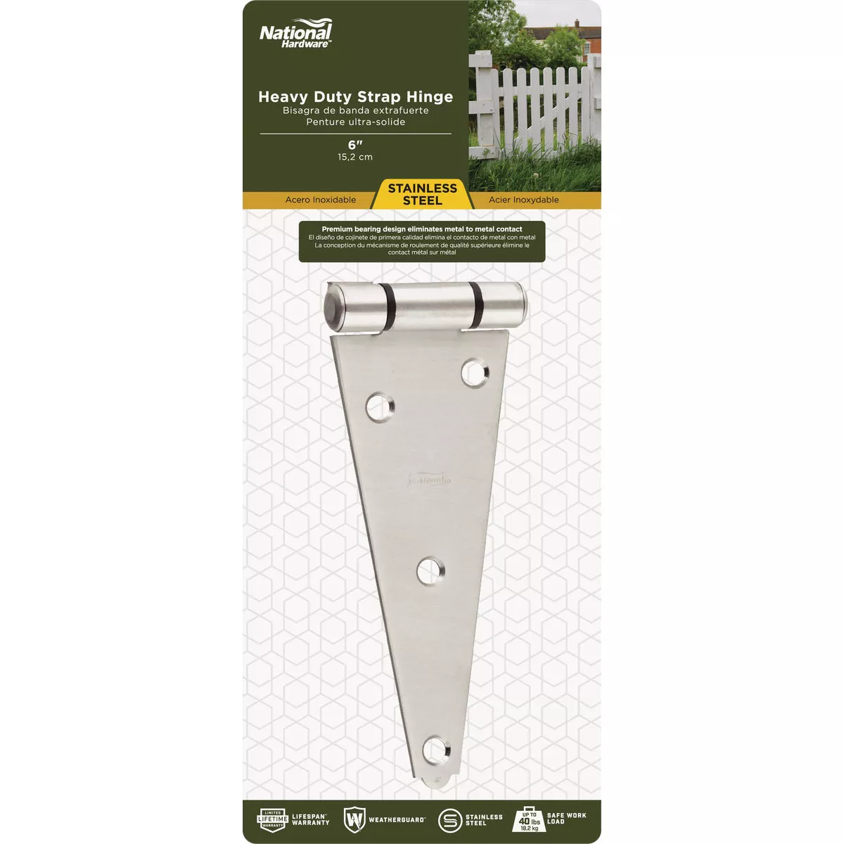 National Hardware 6 In. Stainless Steel Heavy Strap Hinge | Do it Best