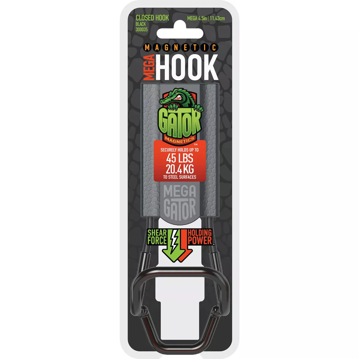 Gator Magnetics MEGA 4.5 In. Black Closed Magnetic Hook, 45 Lb ...