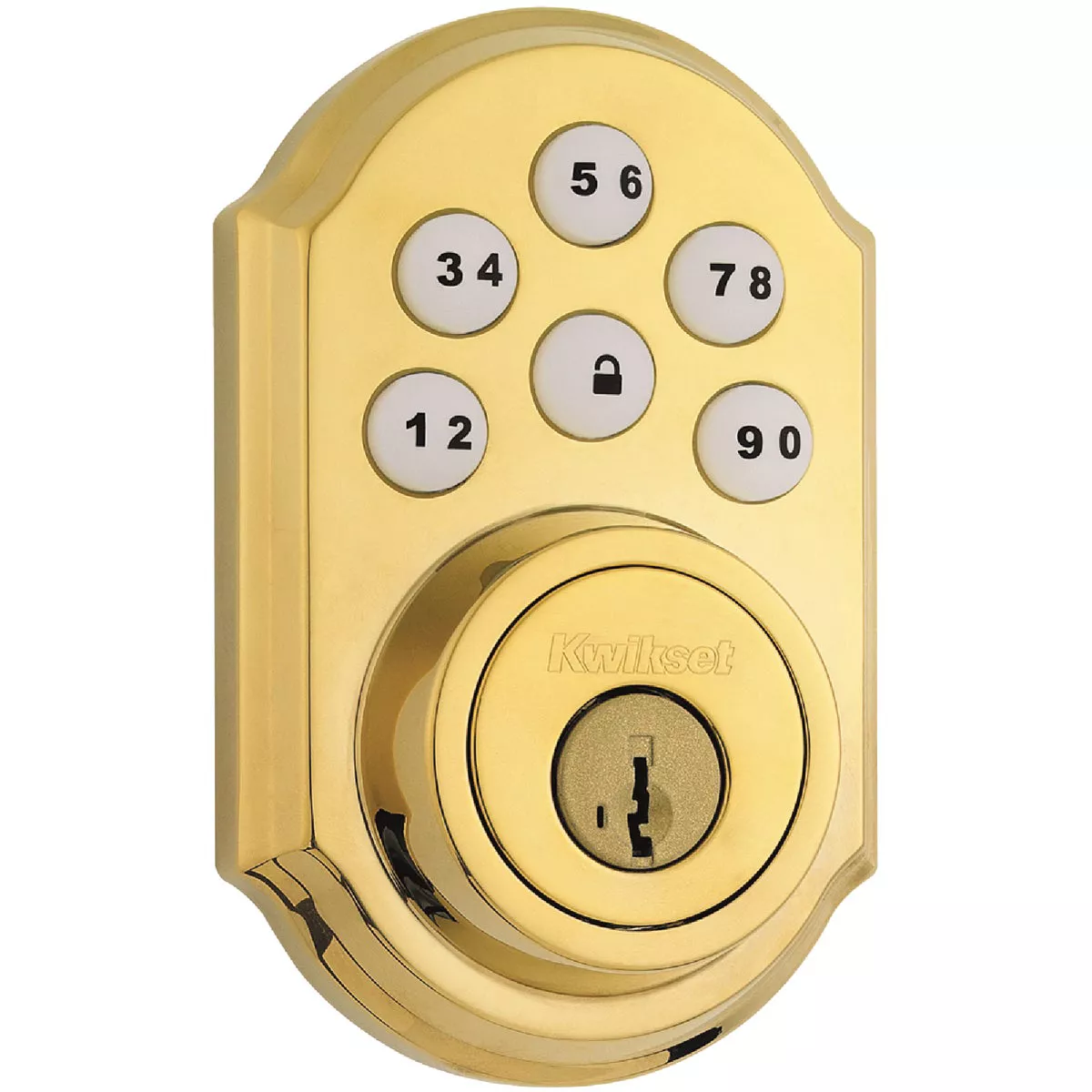 Kwikset Signature Series SmartCode Polished Brass Electronic Deadbolt ...