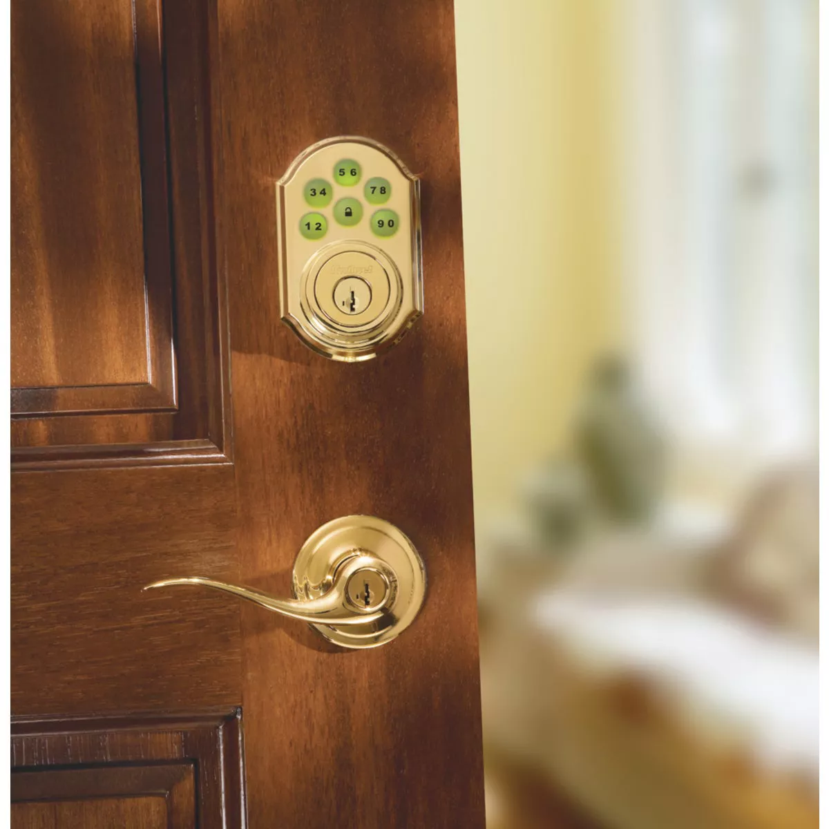 Kwikset Signature Series SmartCode Polished Brass Electronic Deadbolt ...