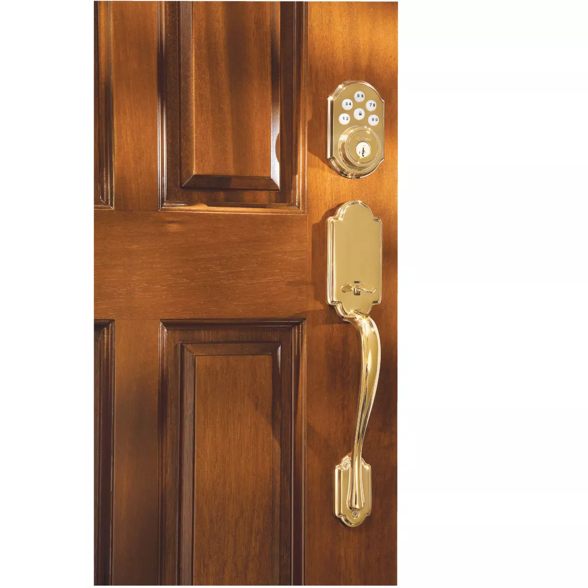 Kwikset Signature Series SmartCode Polished Brass Electronic Deadbolt ...