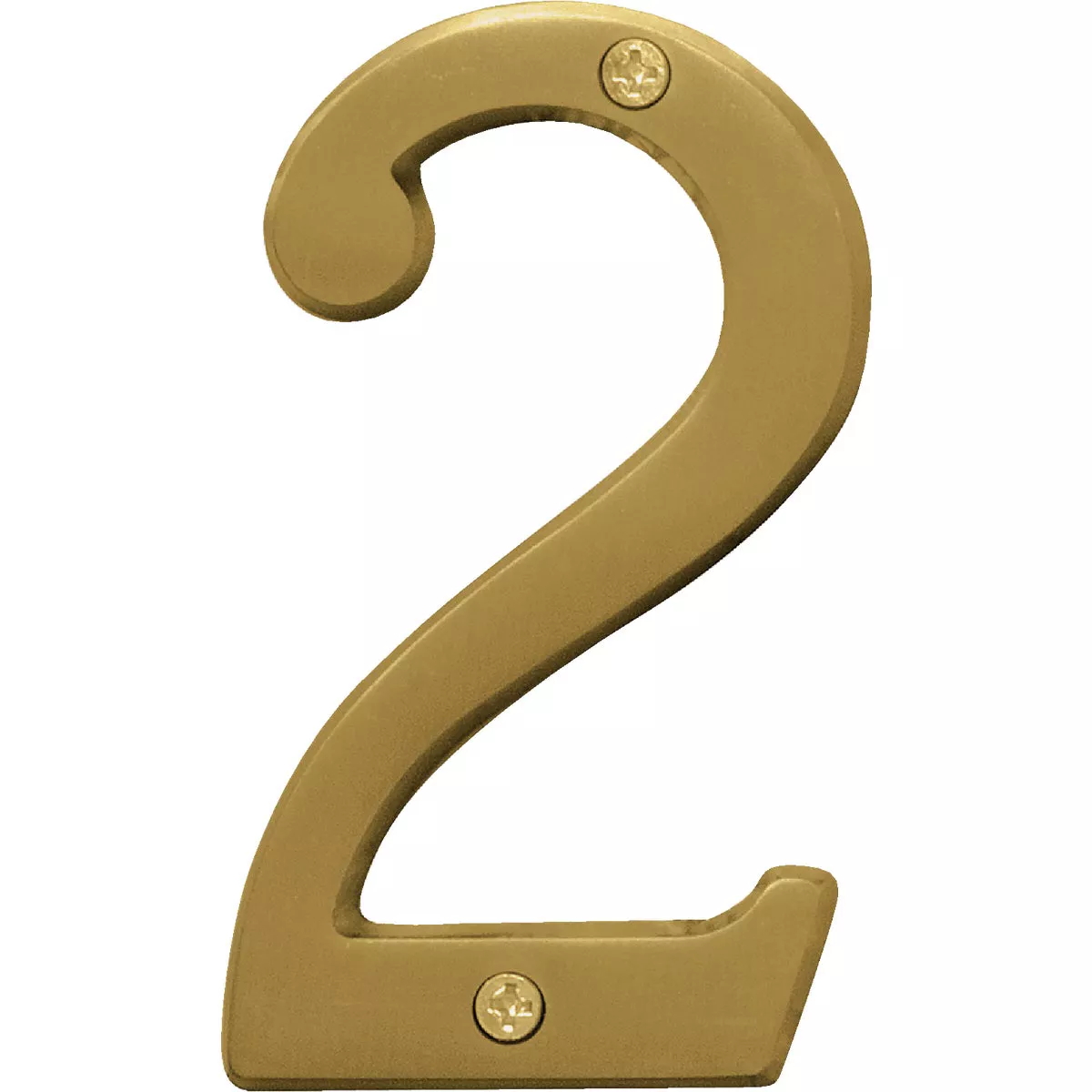 Hy-Ko 4 In. Brushed Brass Number 2 | Do it Best