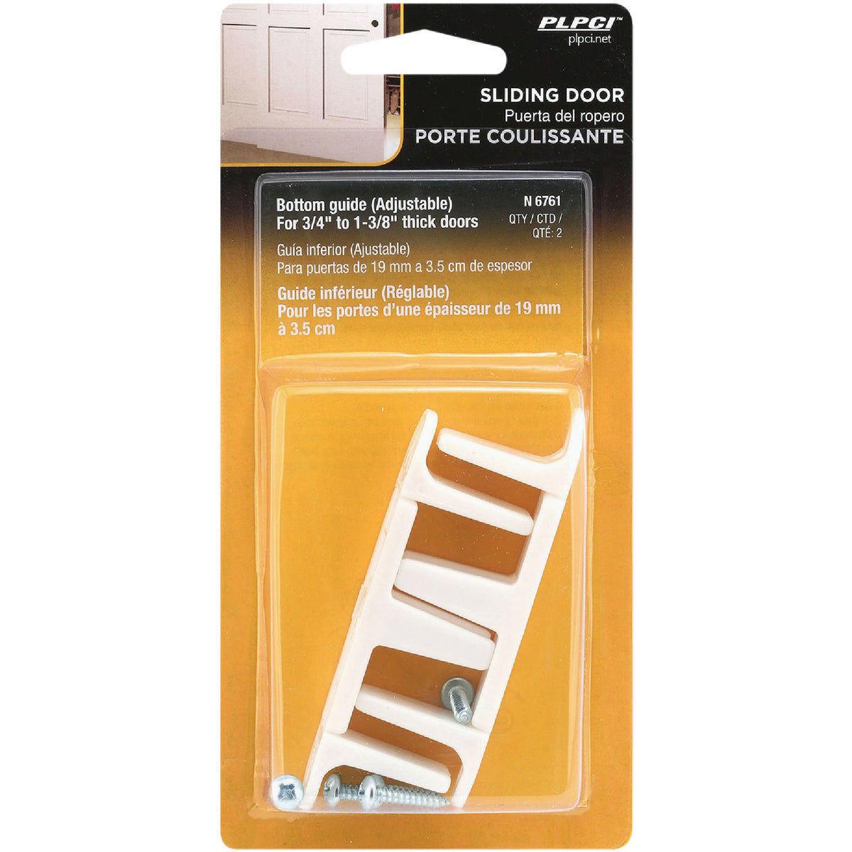 Prime-Line 1-1/4 In. Adjustable Nylon Base Bypass Door Bottom Guide (2 ...