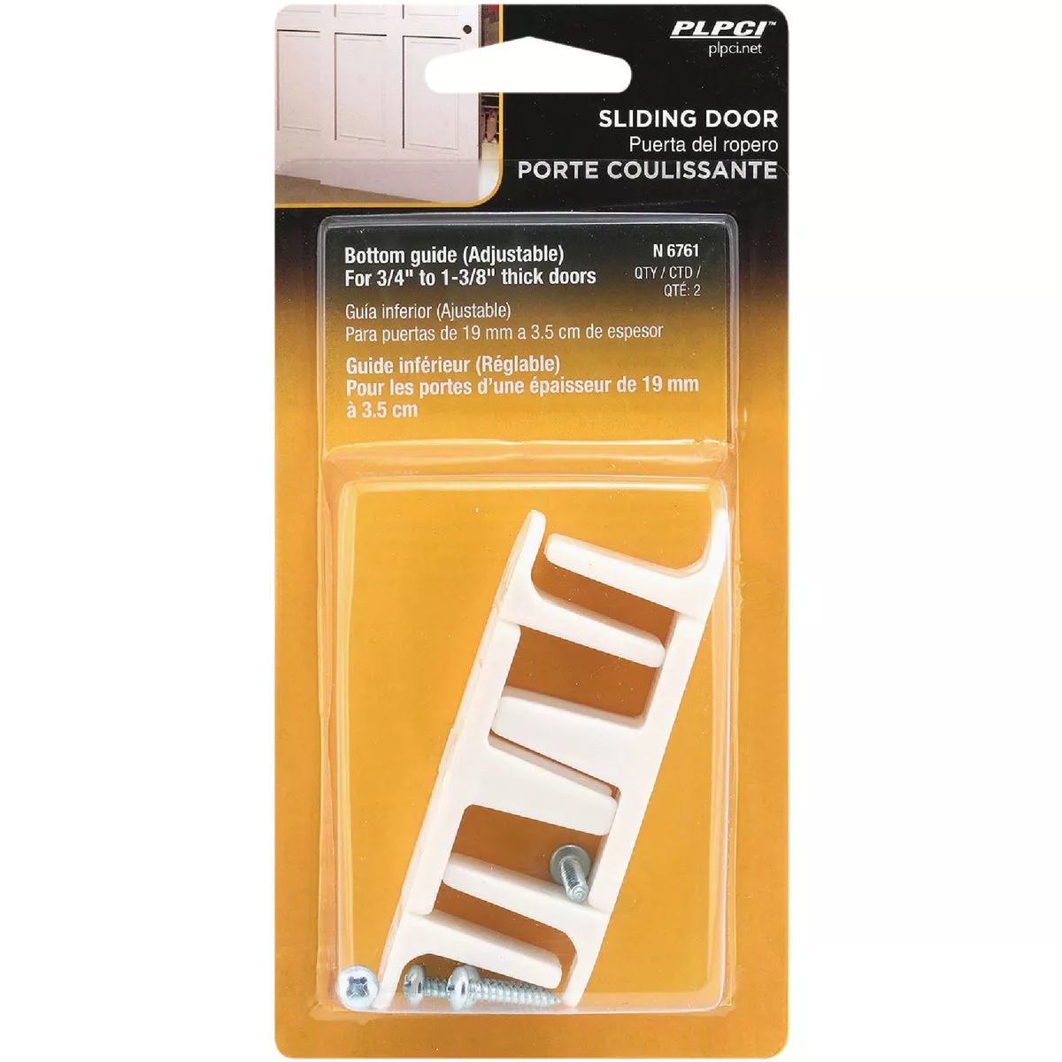 Prime-Line 1-1/4 In. Adjustable Nylon Base Bypass Door Bottom Guide (2 ...