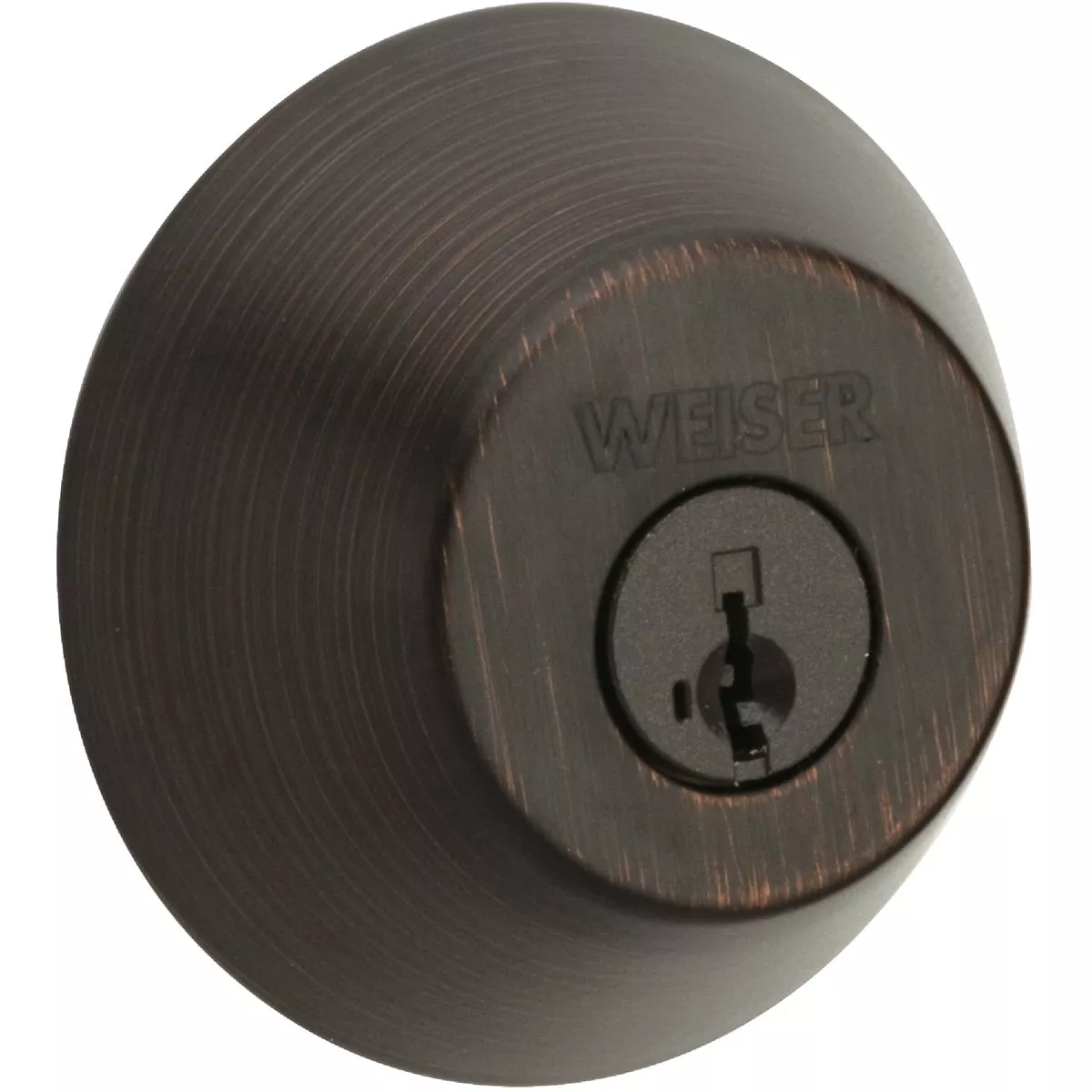 Weiser Venetian Bronze Single Cylinder Deadbolt with SmartKey Security ...