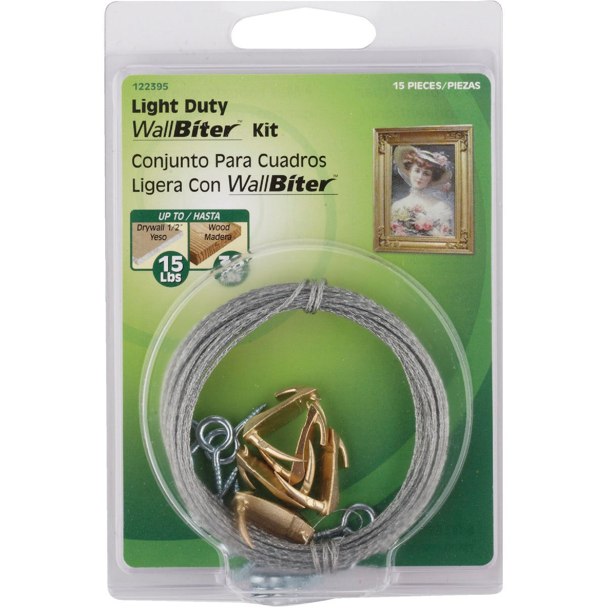 Hillman Anchor Wire 15 Lb. Capacity Wallbiter Picture Hanging Kit | Do ...