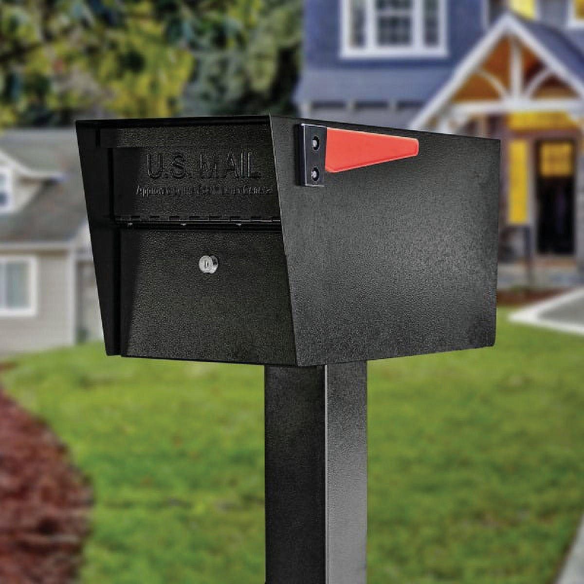 Mail Boss Mail Manager Black Steel Locking Security Post Mount Mailbox ...