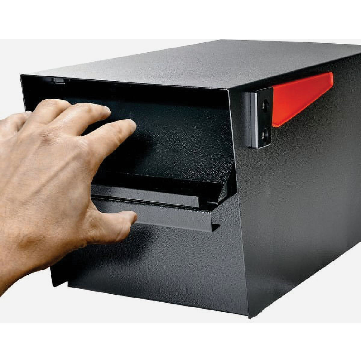 Mail Boss Mail Manager Black Steel Locking Security Post Mount Mailbox ...