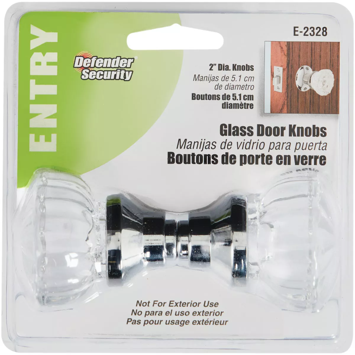 Defender Security 2 In. Glass Door Knob & Spindle Set | Do it Best