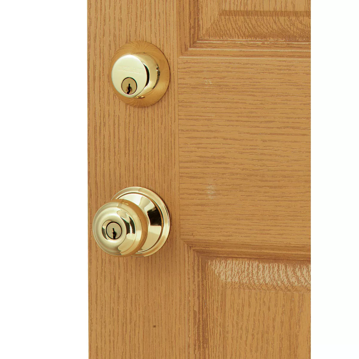 Schlage Bright Brass Deadbolt & Door Knob Combo | Do it Best