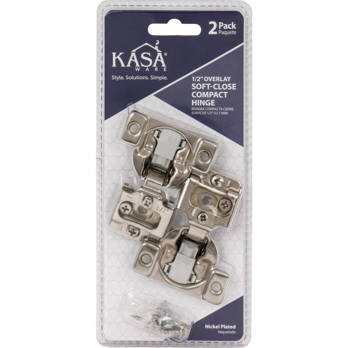 KasaWare 1/2 In. Overlay Soft-Close Compact Hinge (2-Pack) | Do it Best