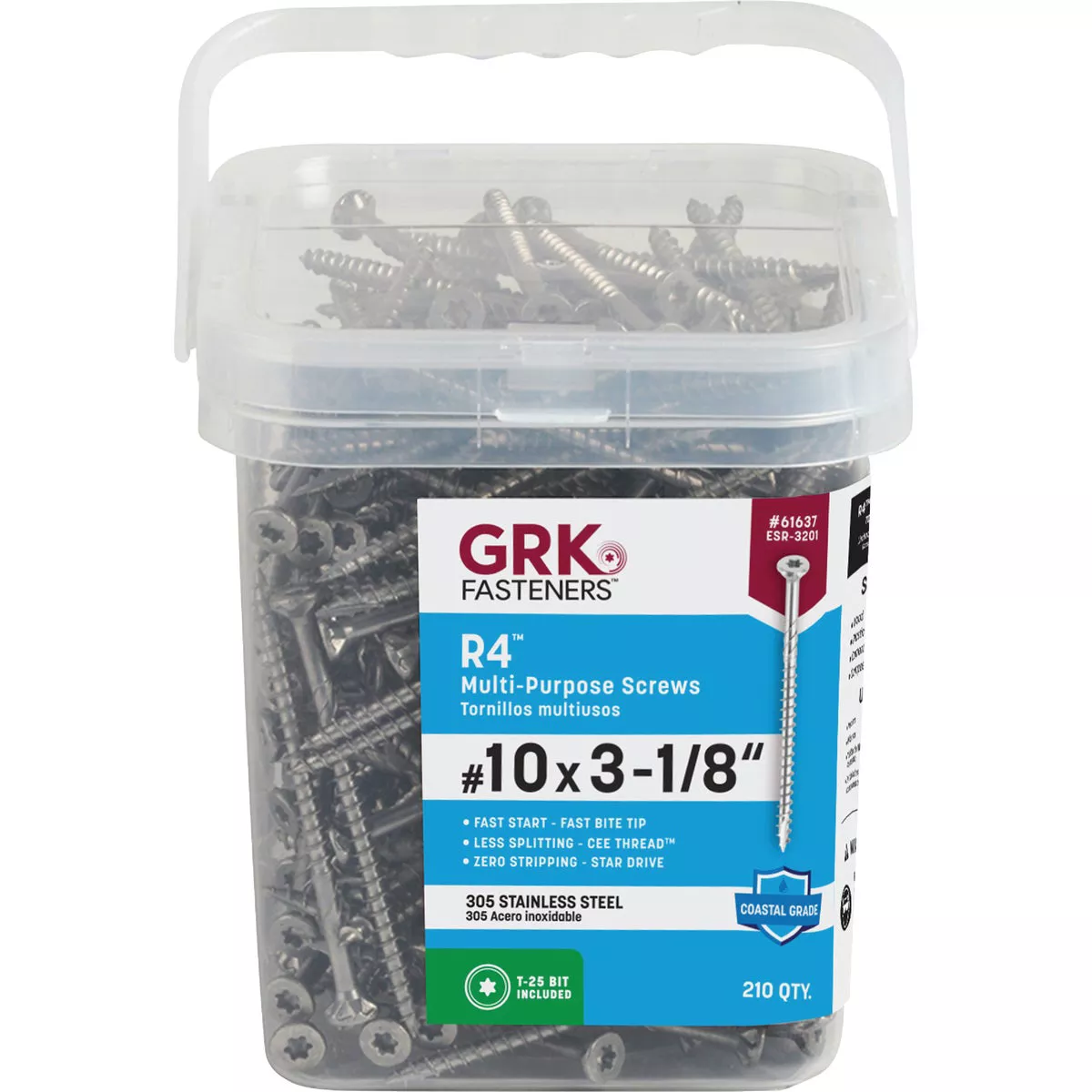GRK R4 #10 x 3-1/8 In. Star Drive Stainless Steel Multi-Purpose Wood ...