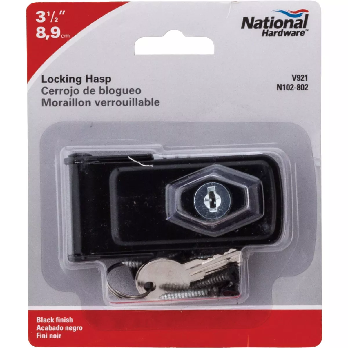 National Hardware 3-1/2 In. Matte Black Key Locking Hasp | True Value ...