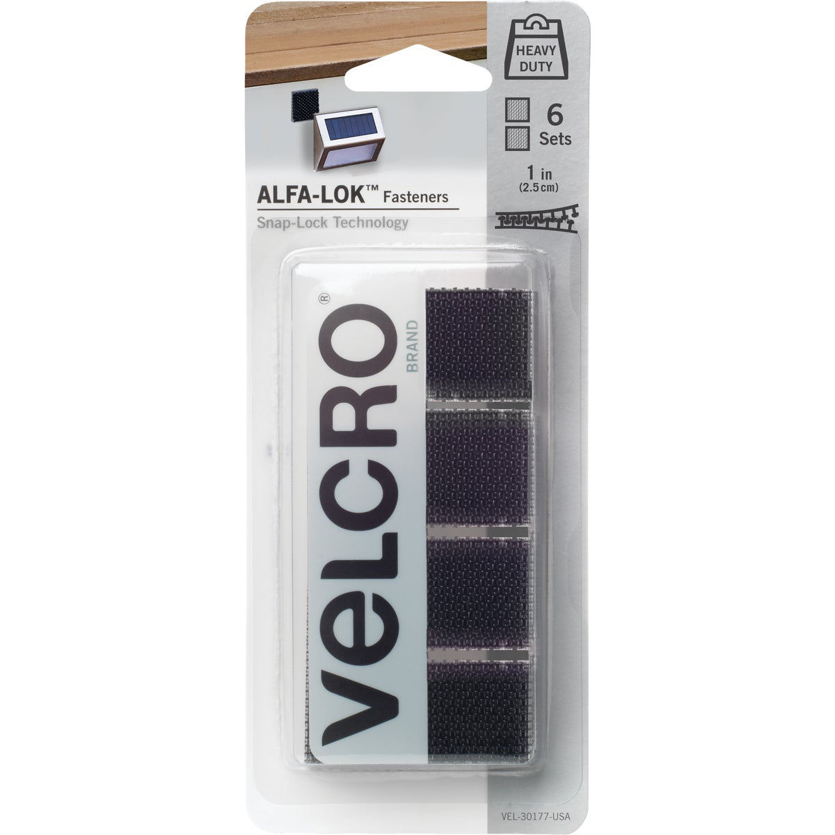 Velcro Brand Alfa-Lok 1 In. x 3 In. 15 Lb. Capacity Black Square Tape ...