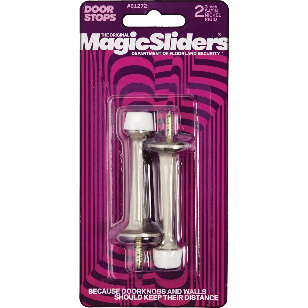 Magic Sliders 3 In. Satin Nickel Rigid Door Stop (2-Pack) | True Value ...