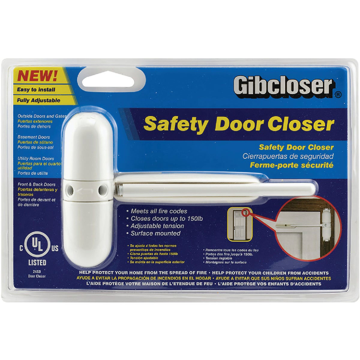 Prime-Line Gibcloser White Safety Spring Door Closer | Do it Best